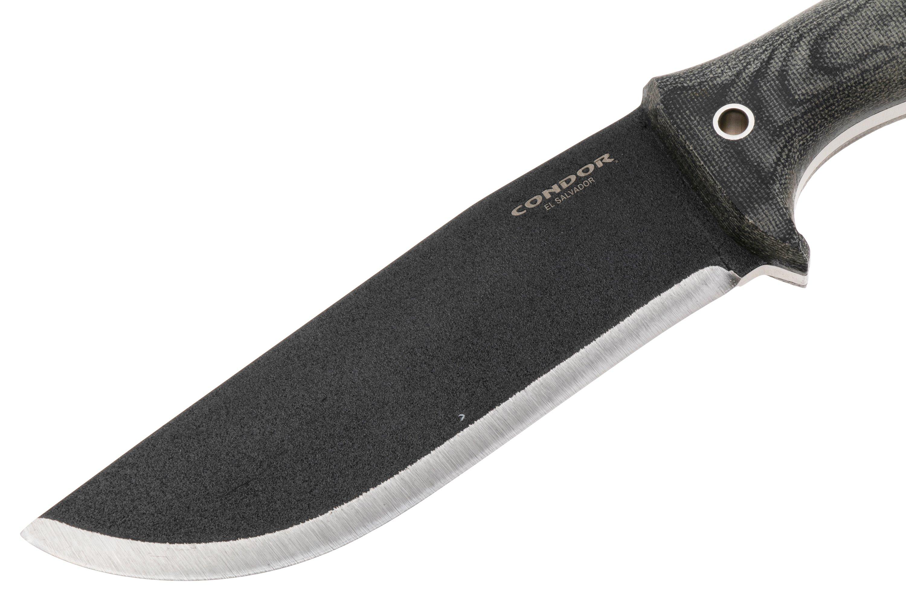 Condor Crotalus CTK257-5.5HC Powdercoated 1075, Green Micarta, fixed ...