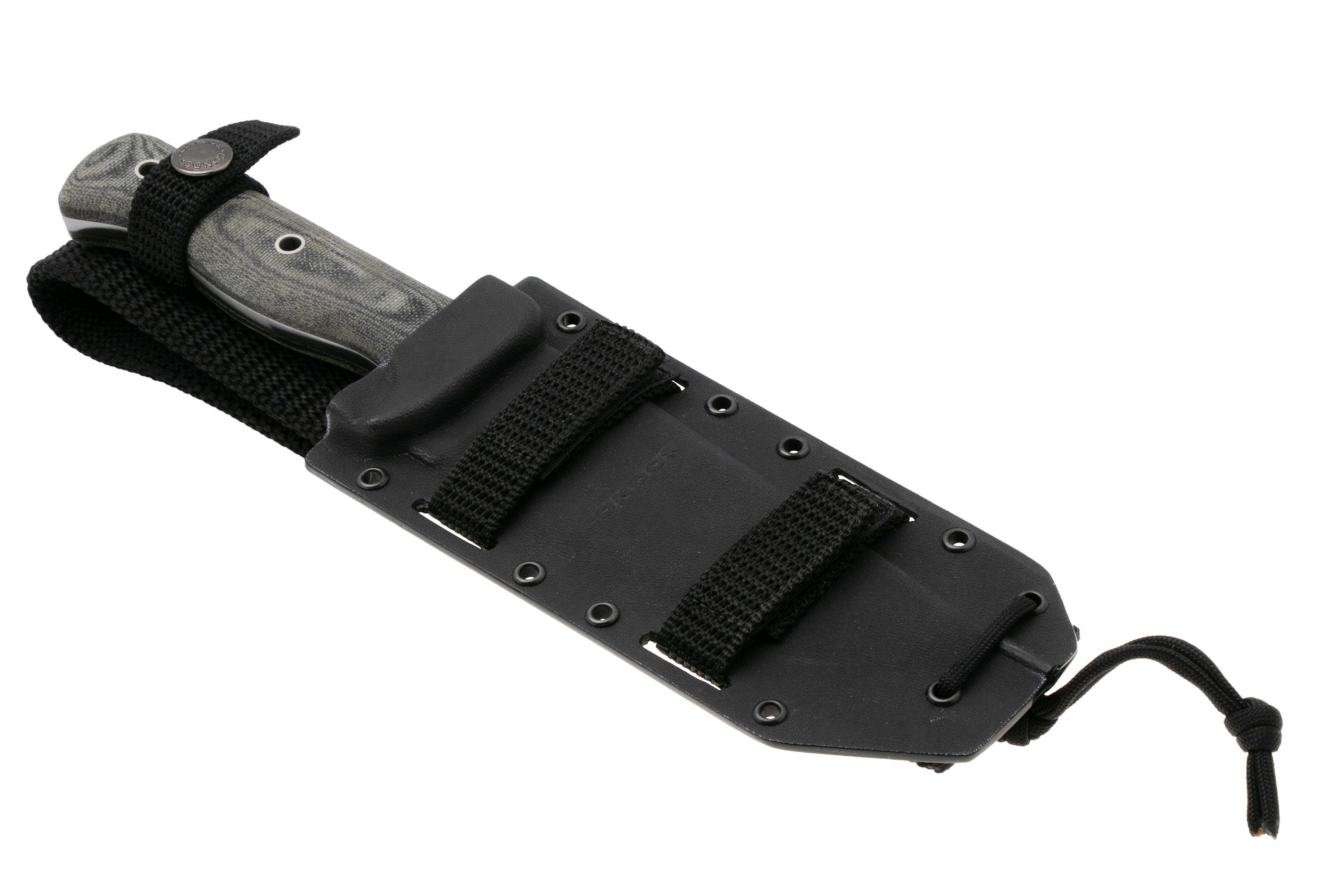 Condor Crotalus CTK257-5.5HC Powdercoated 1075, Green Micarta, fixed ...