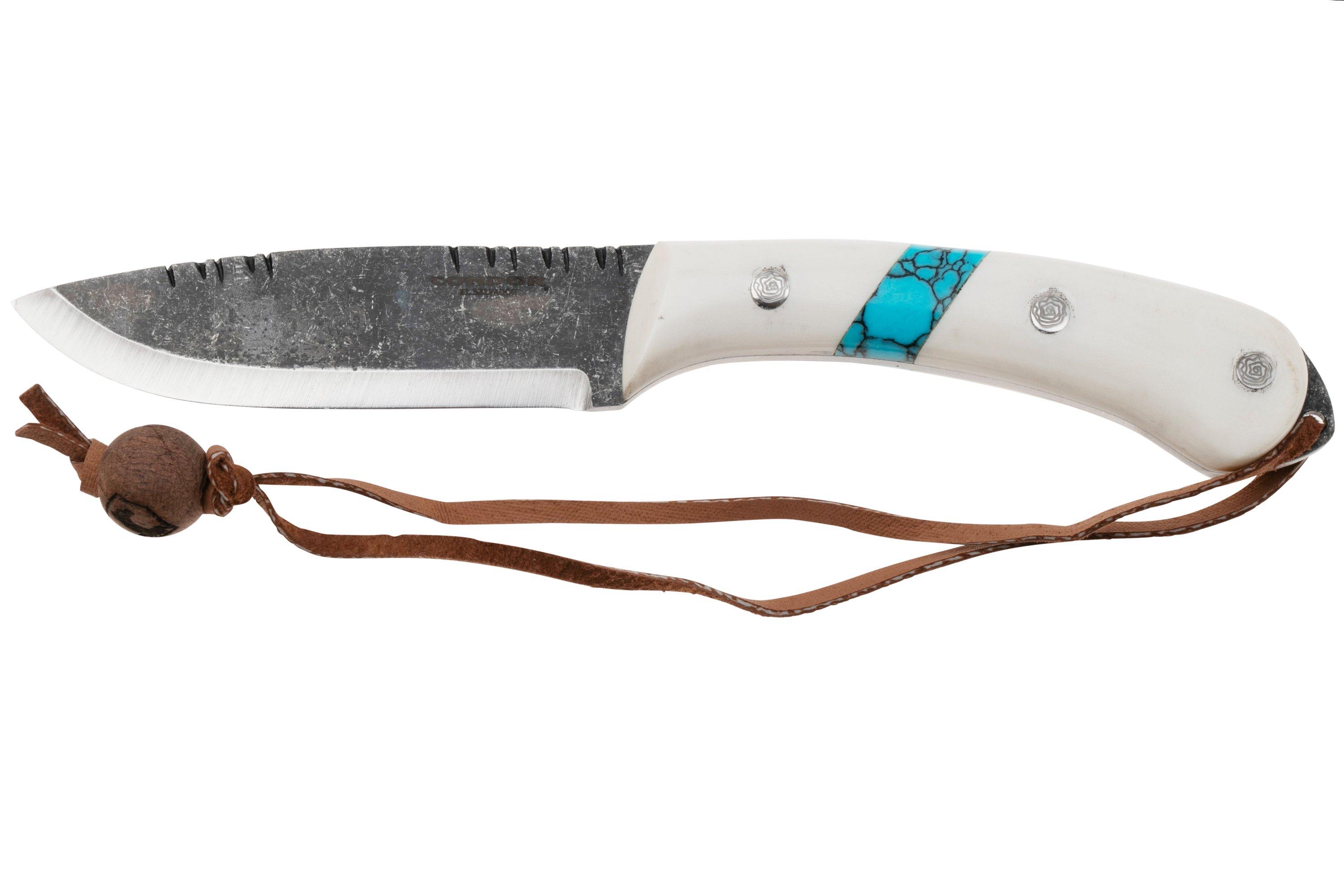 Condor Blue River Knife 2825-43MHC Polished White Micarta, faca fixa ...