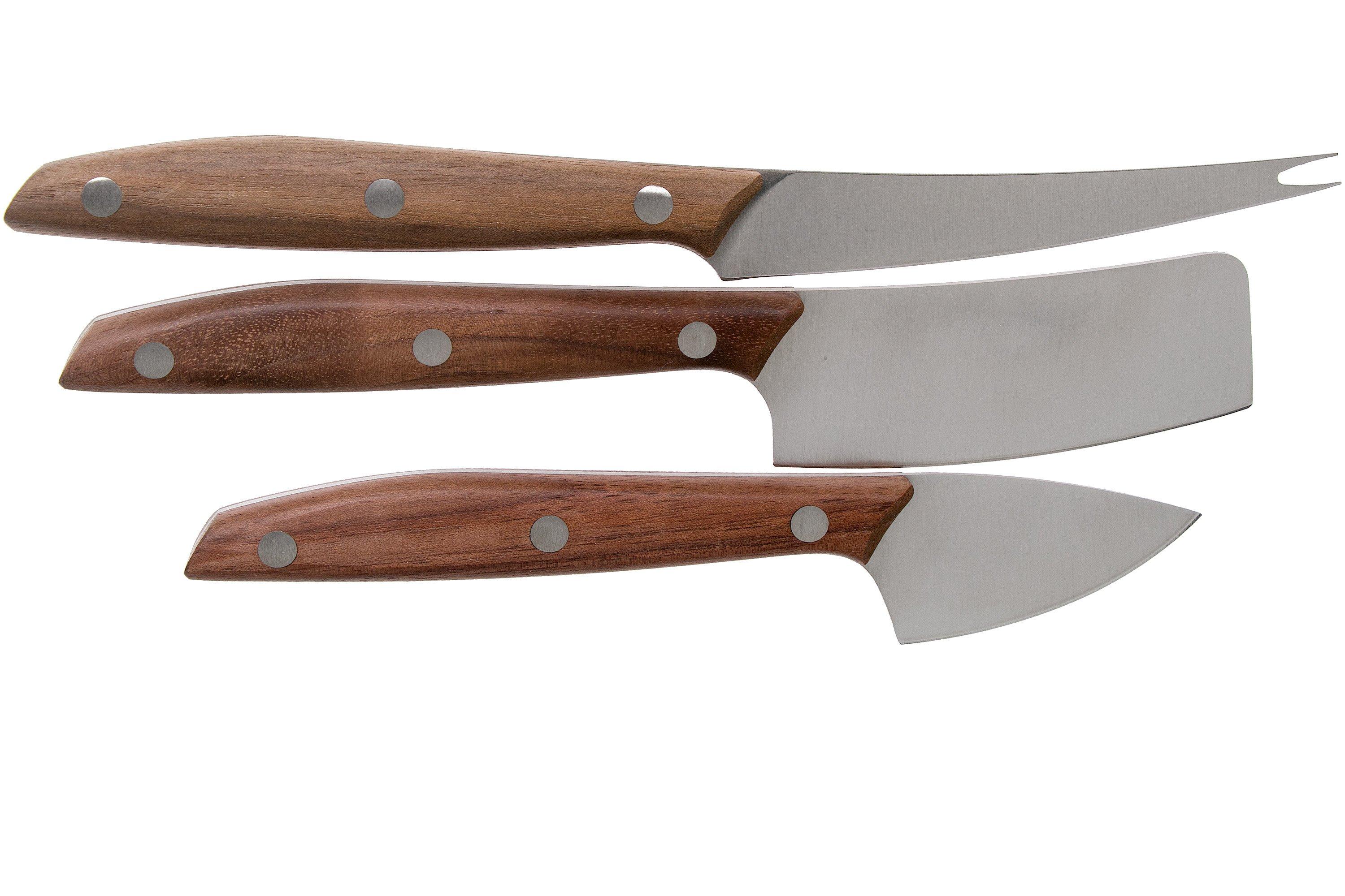 Due Cigni 1896, 2C1018NO coltelli per formaggi 3pz, legno di noce ...