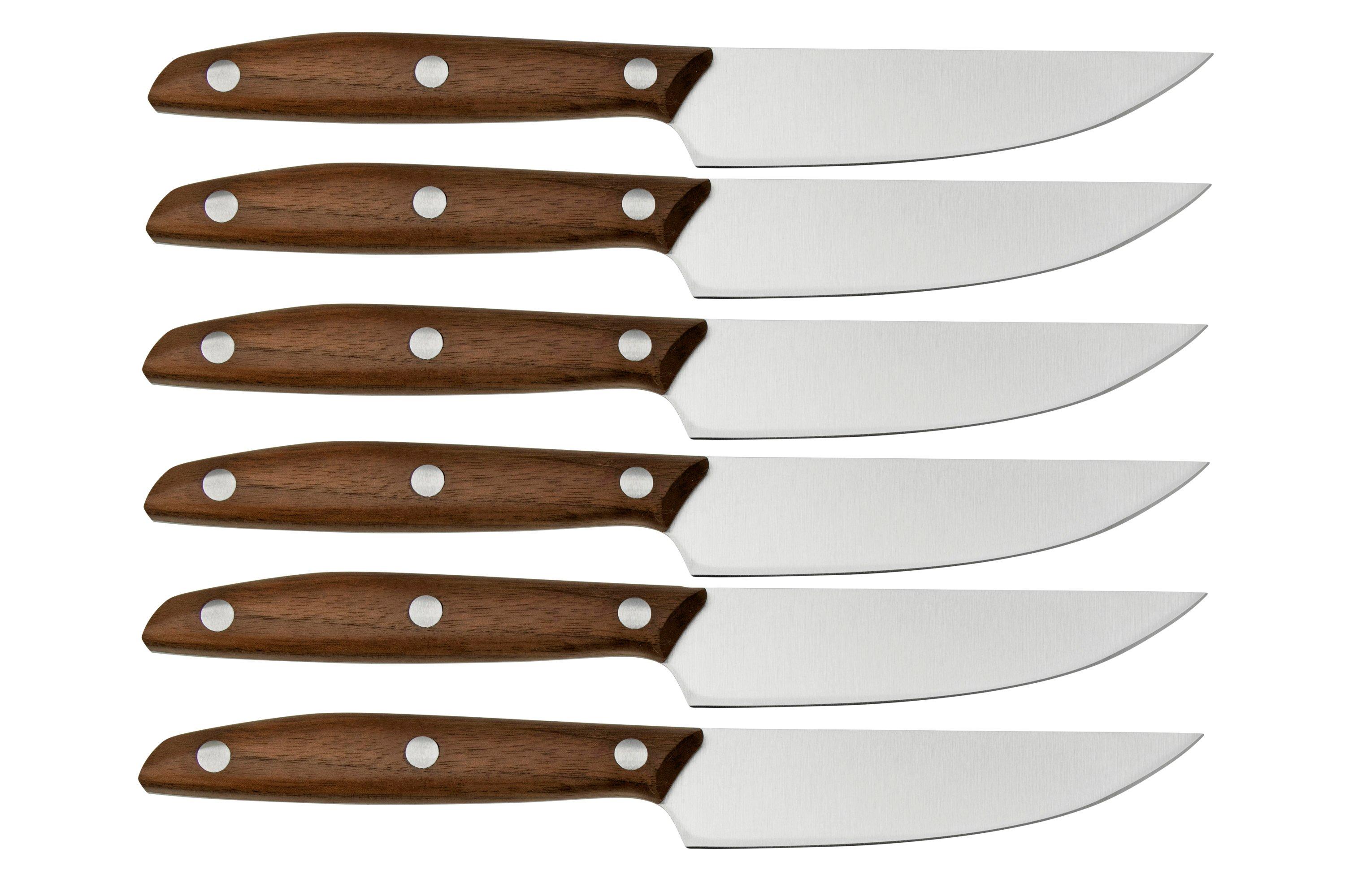 Due Cigni 1896 America 2C1019NOSET6, 6-piece steak knife set, walnut ...