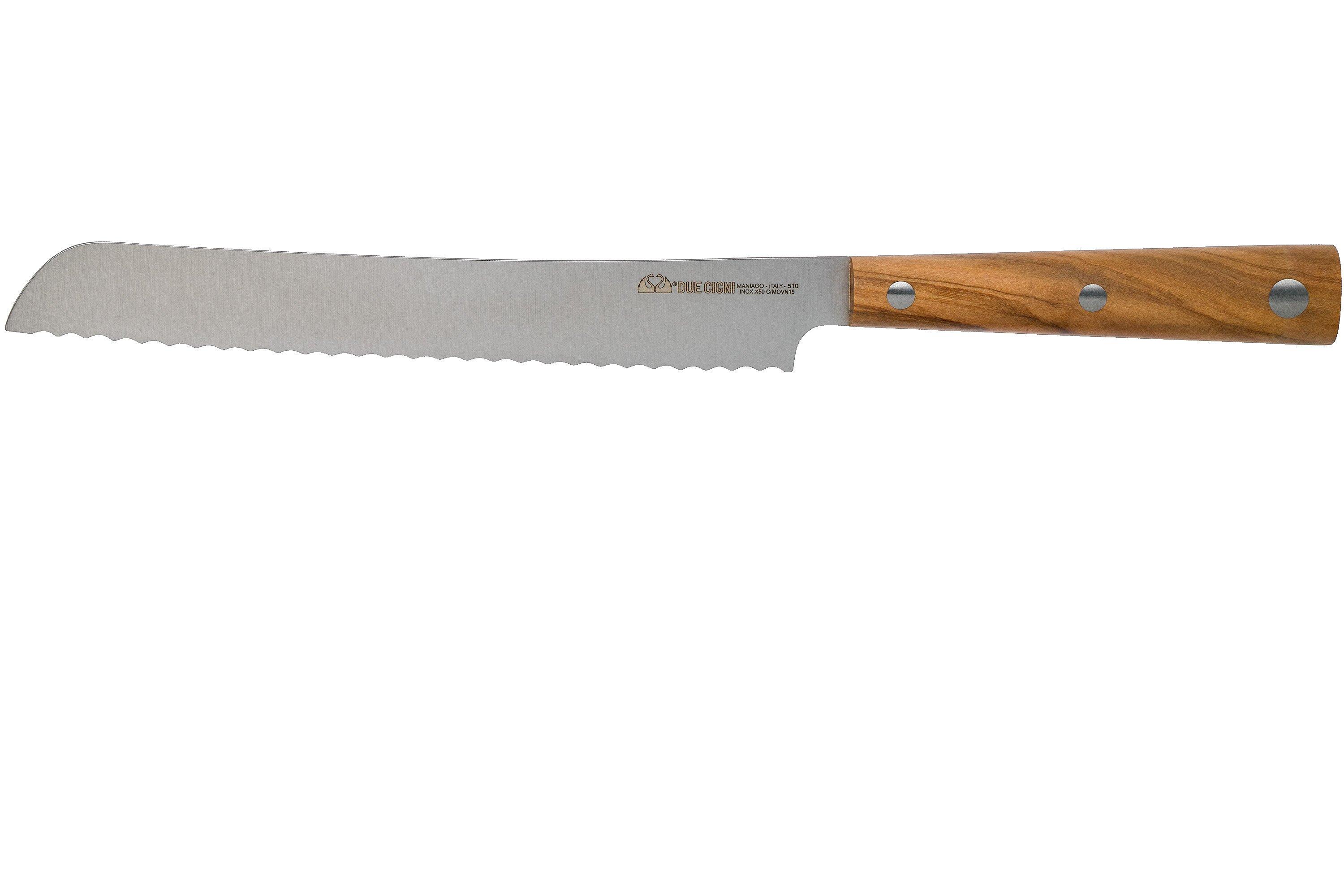 Due Cigni Hakucho pankiri/ cuchillo para pan 21 cm, madera de olivo ...