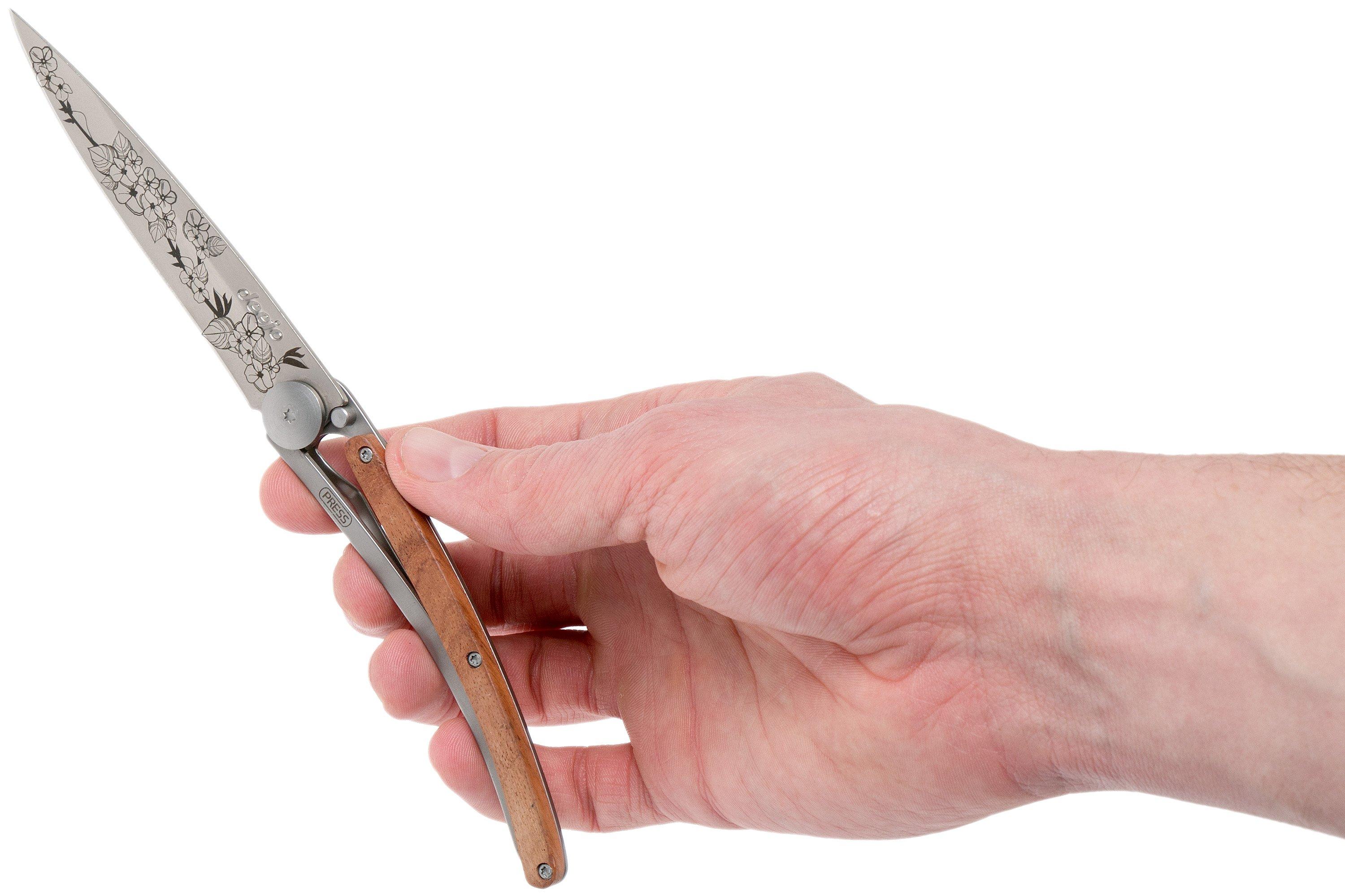 Deejo Tattoo 37g, Rosewood, Cherry Blossom 1CB017-R pocket knife ...