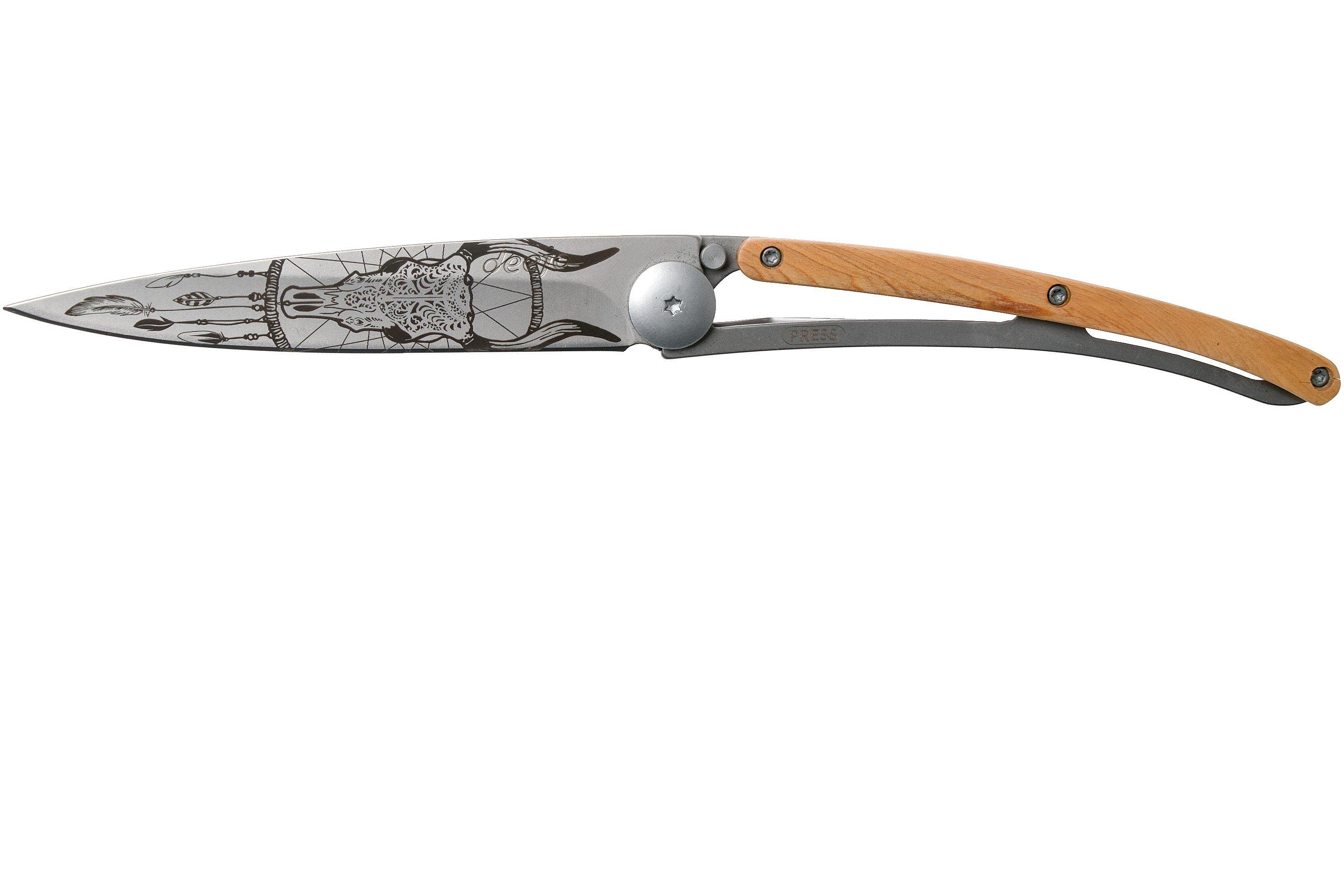 Deejo Tattoo 37g, Juniper wood, Dreamcatcher 1CB043 pocket knife