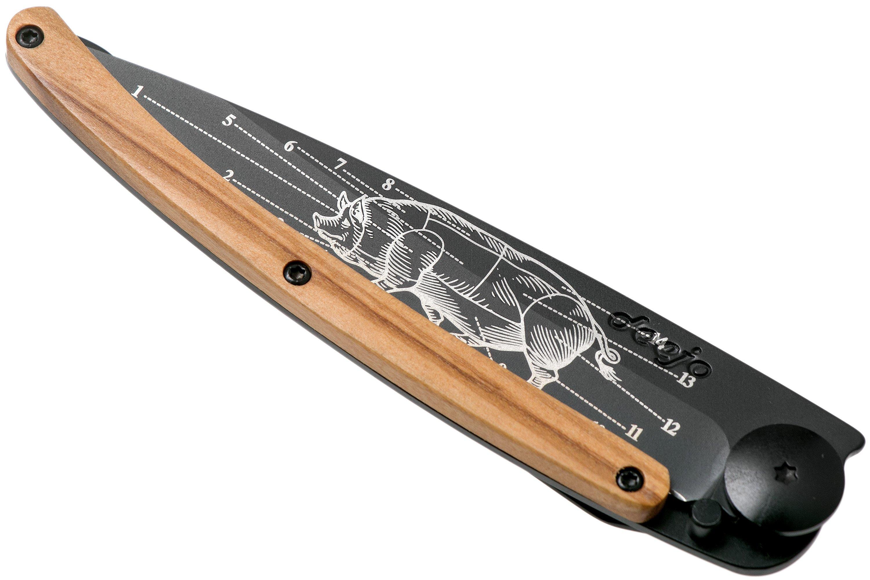 Deejo Tattoo Black 37g, Olive, Primes Cuts 1GB000152 pocket knife ...
