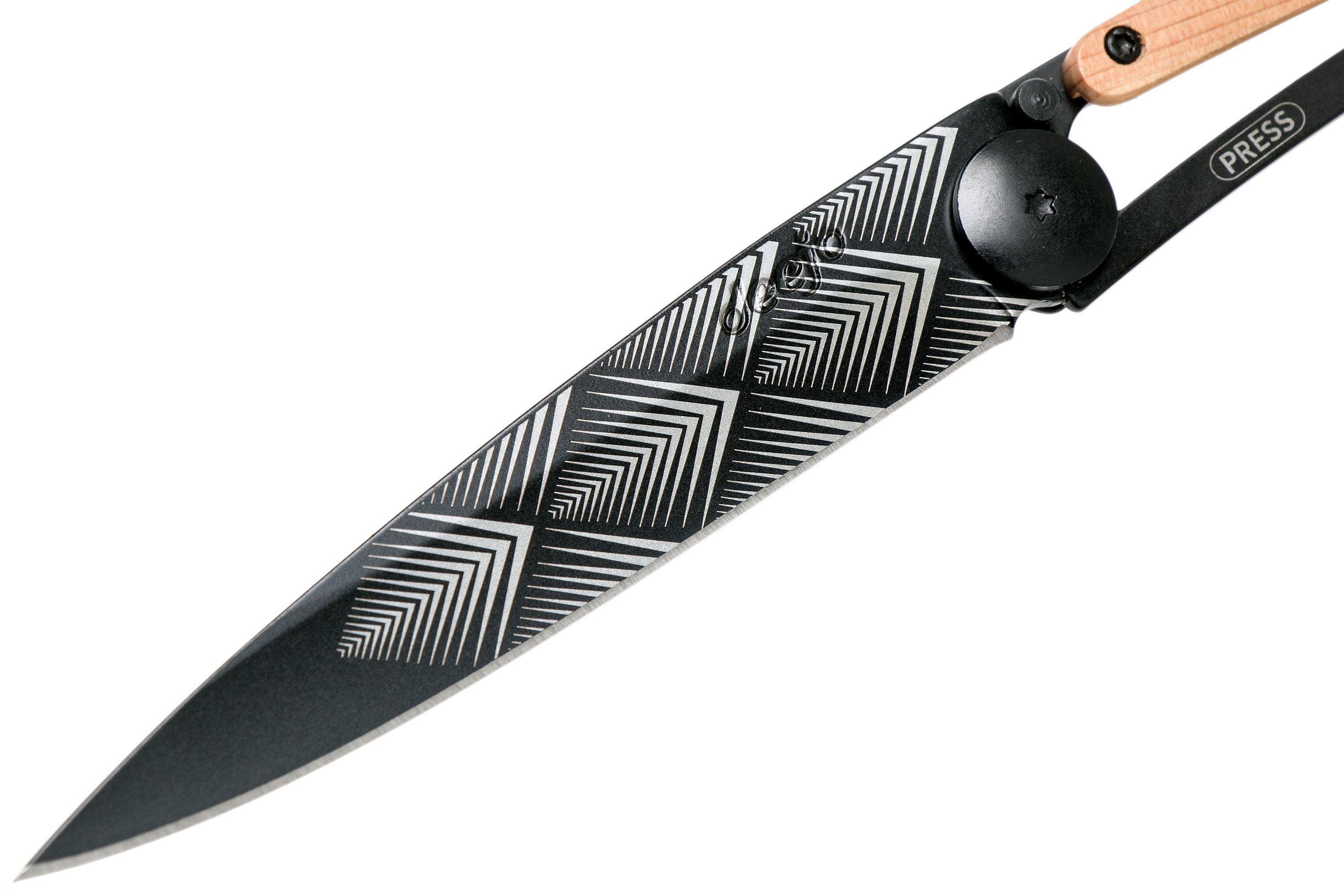 Deejo Tattoo Black 37g, Juniper wood, Art Deco 1GB105 pocket knife ...