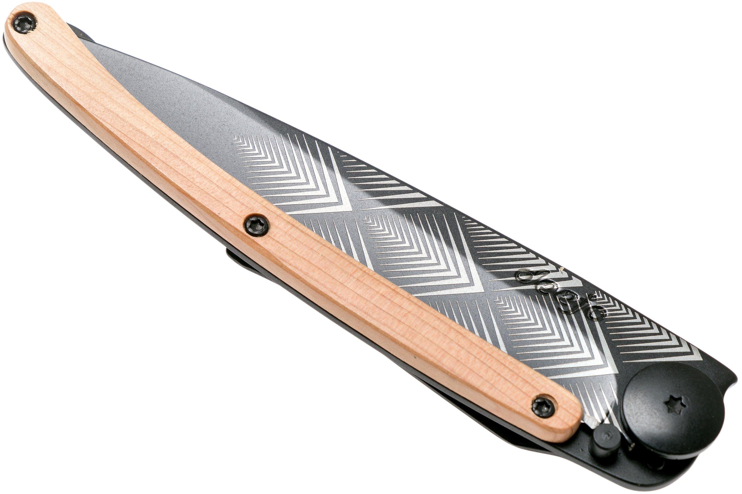 Deejo Tattoo Black 37g, Juniper wood, Art Deco 1GB105 pocket knife ...