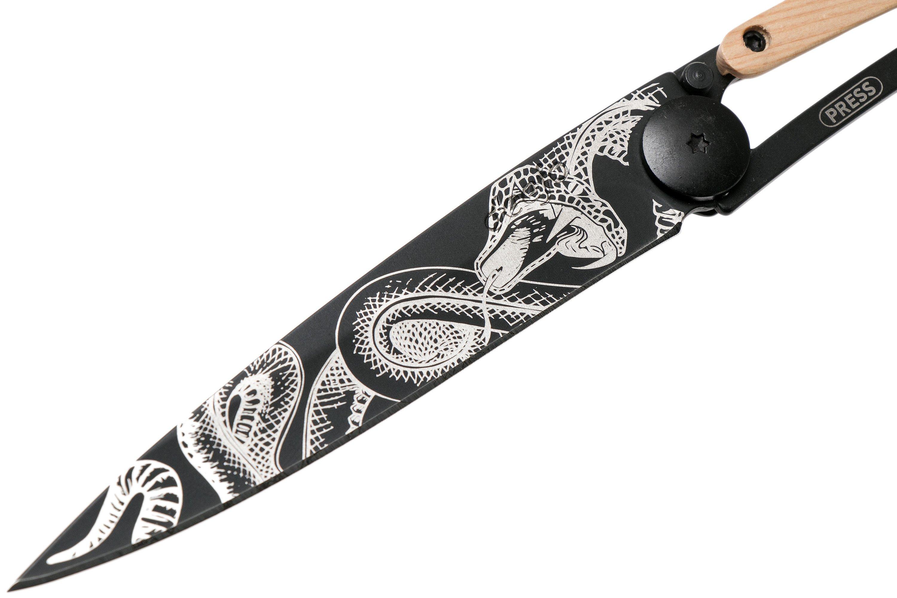 Deejo Tattoo Black 37g, Juniper wood, Snake 1GB127 pocket knife ...