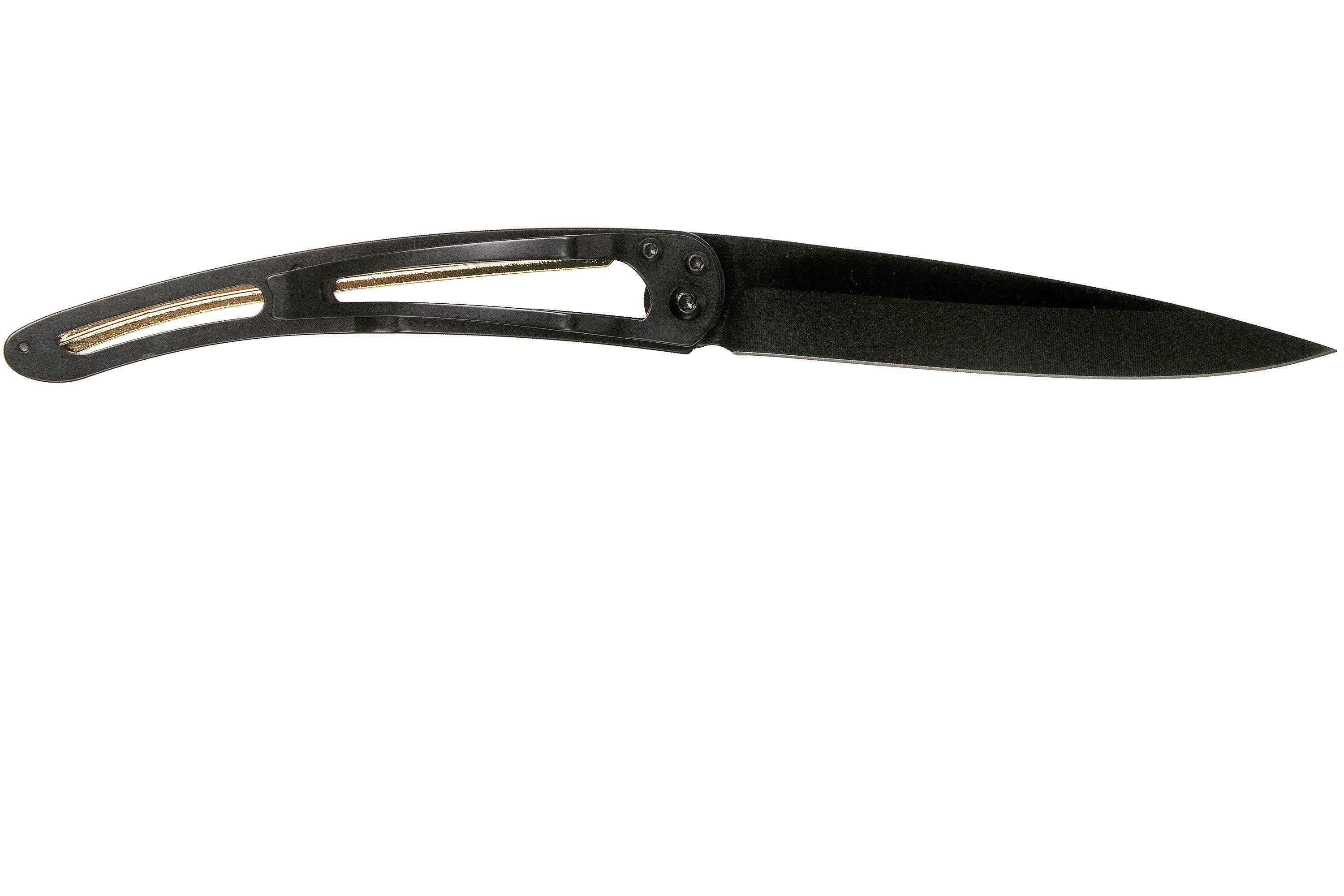 Deejo Gold Black 37g, Yellow Gold Gilded 1GM000010 pocket knife ...