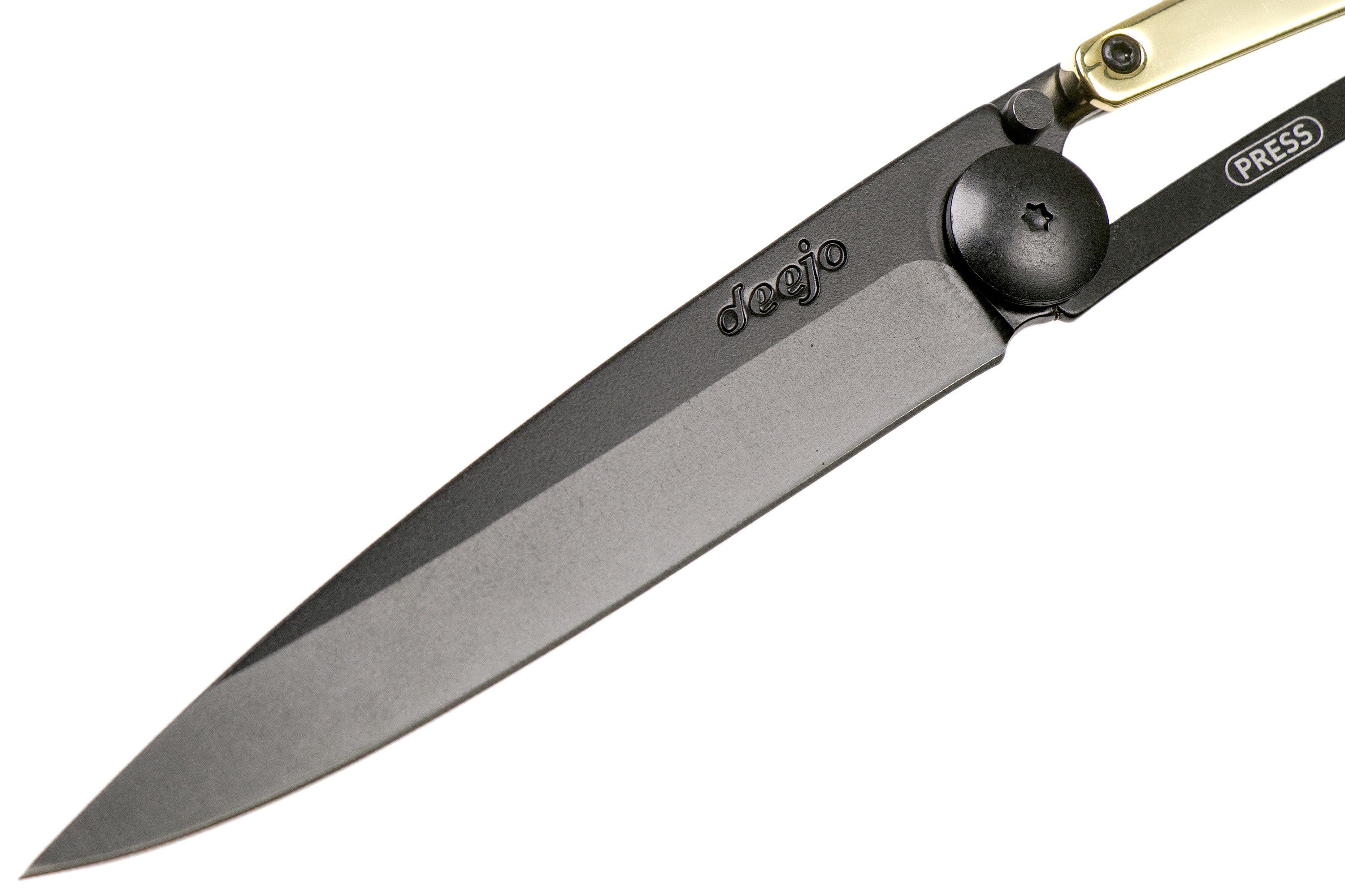 Deejo Gold Black 37g, Yellow Gold Gilded 1GM000010 pocket knife ...