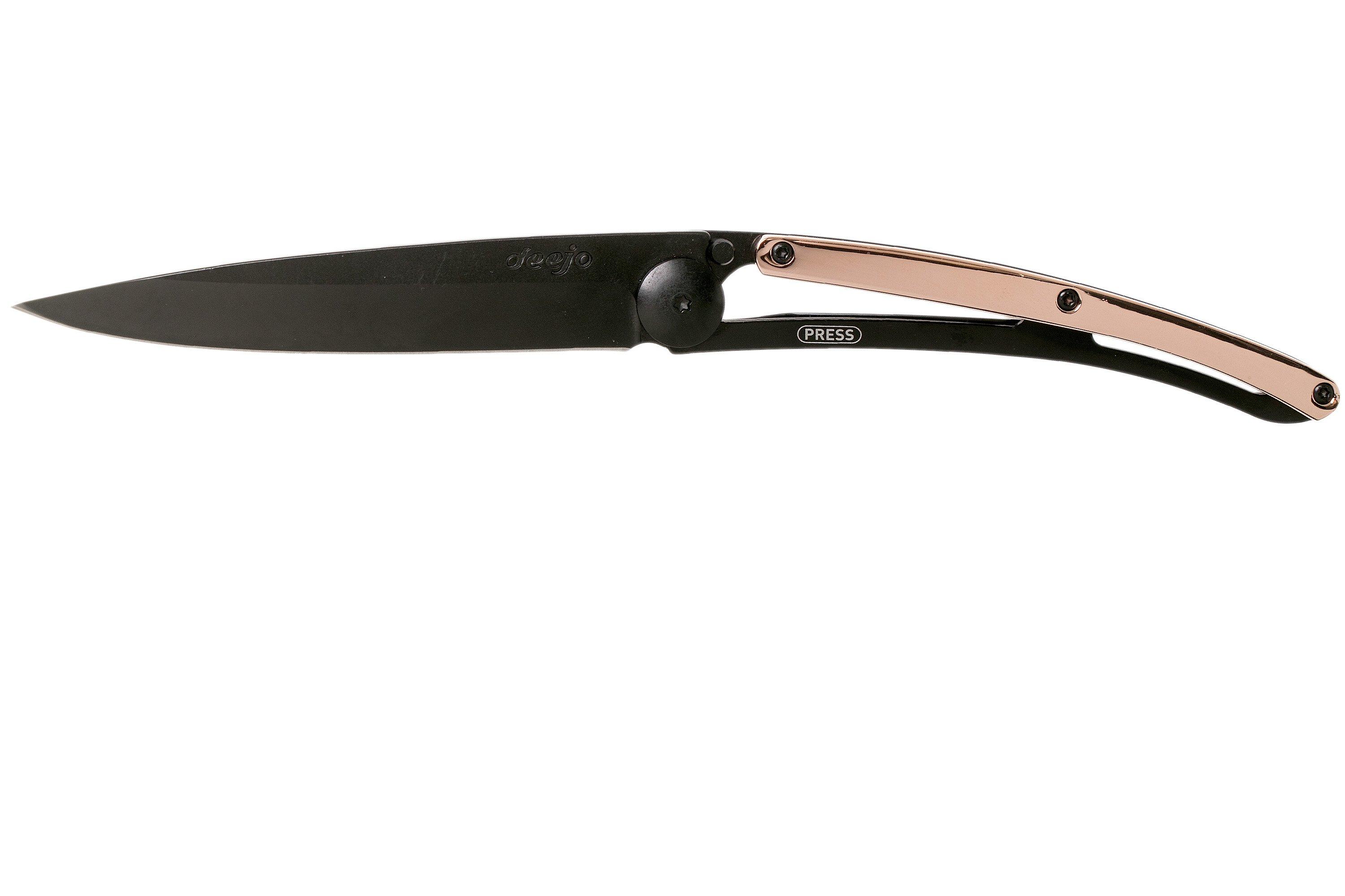 Deejo Gold Black 37g, Pink Gold Gilded 1GM000012 pocket knife ...