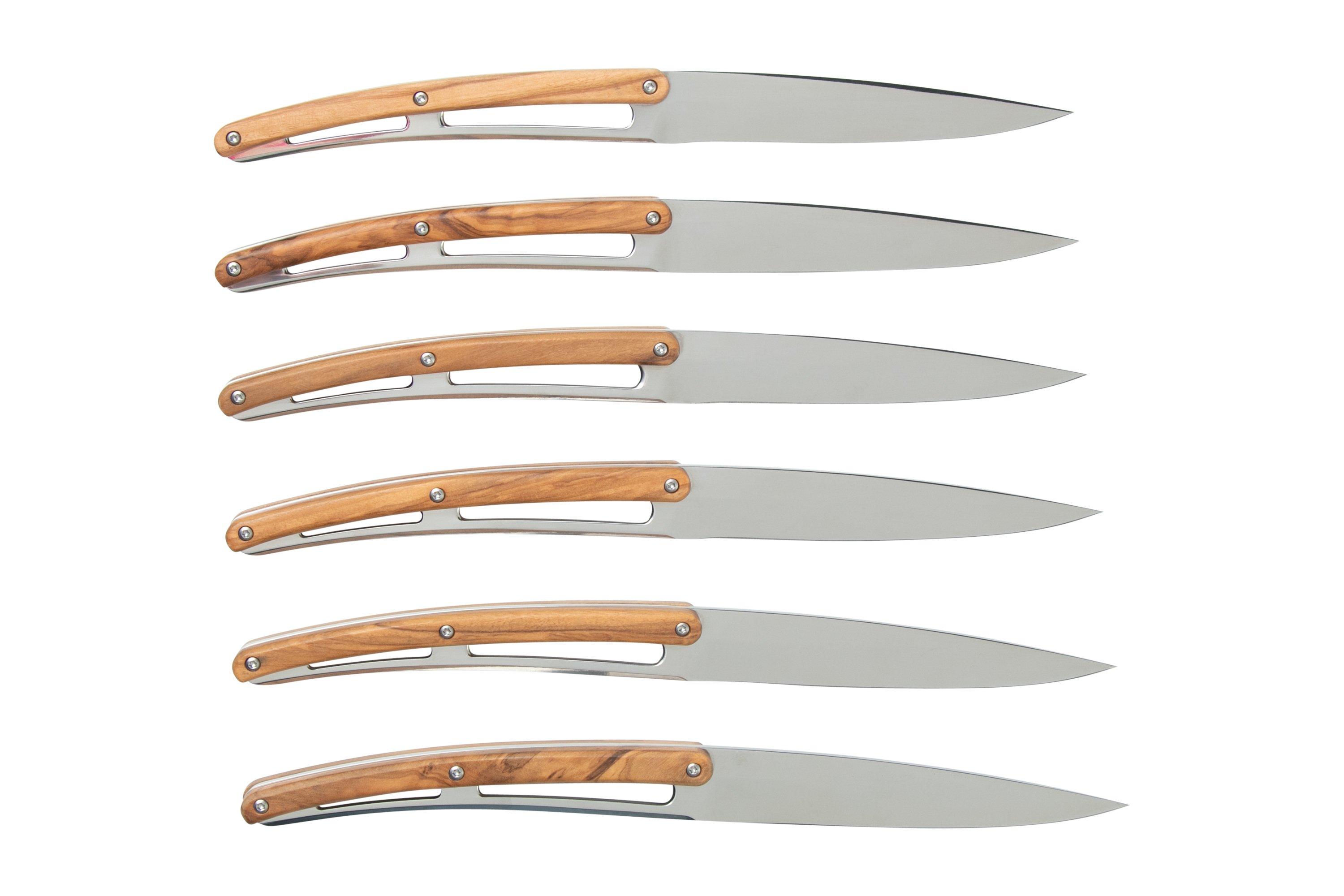 Deejo Grand Siecle 6AB000106 olijfhout, 6-delige steakmessenset ...