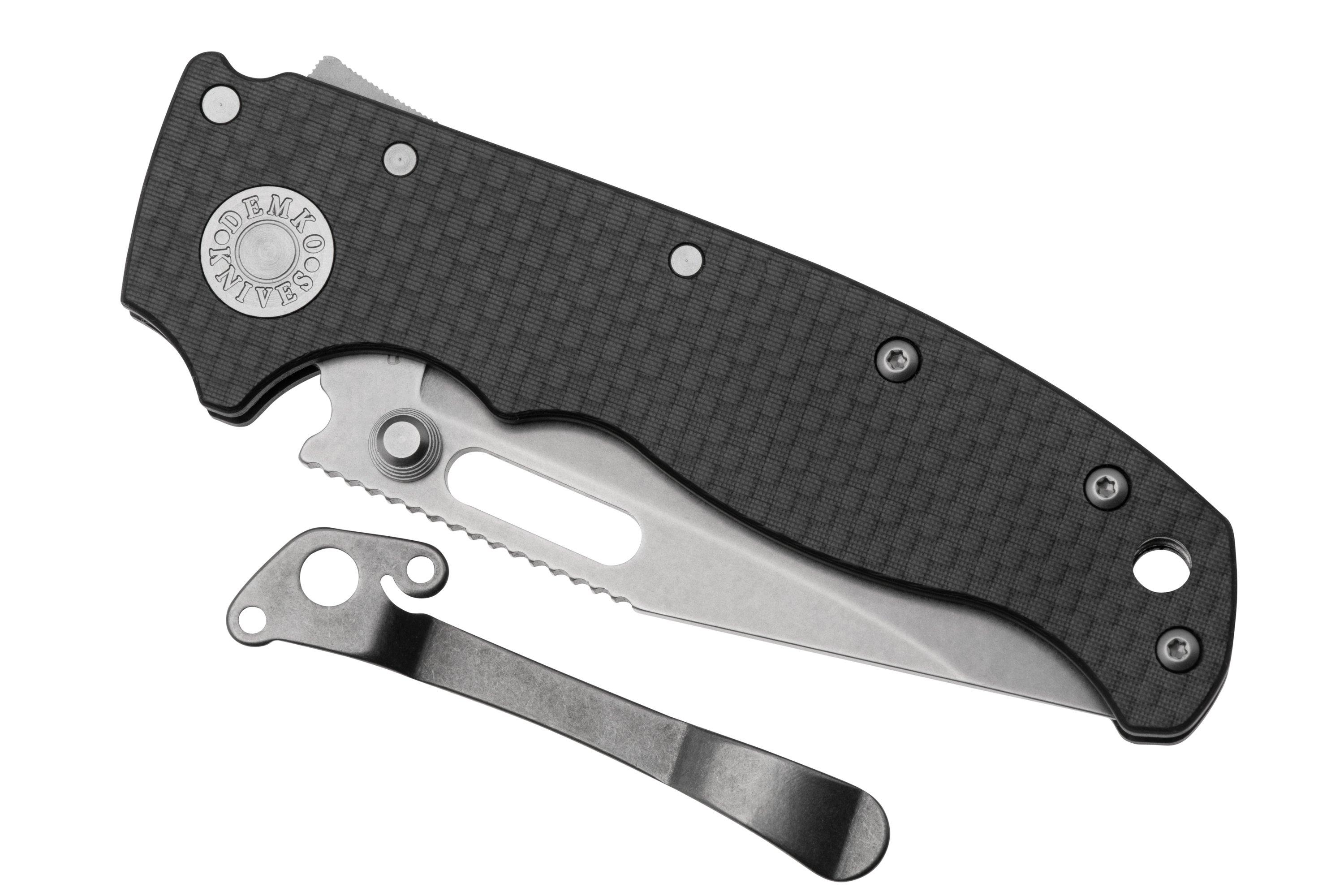 Demko Knives AD20.5 Shark-Lock CPM 20CV Clip Point AD205-20CV-CARBON-CP Carbon Fiber, pocket ...