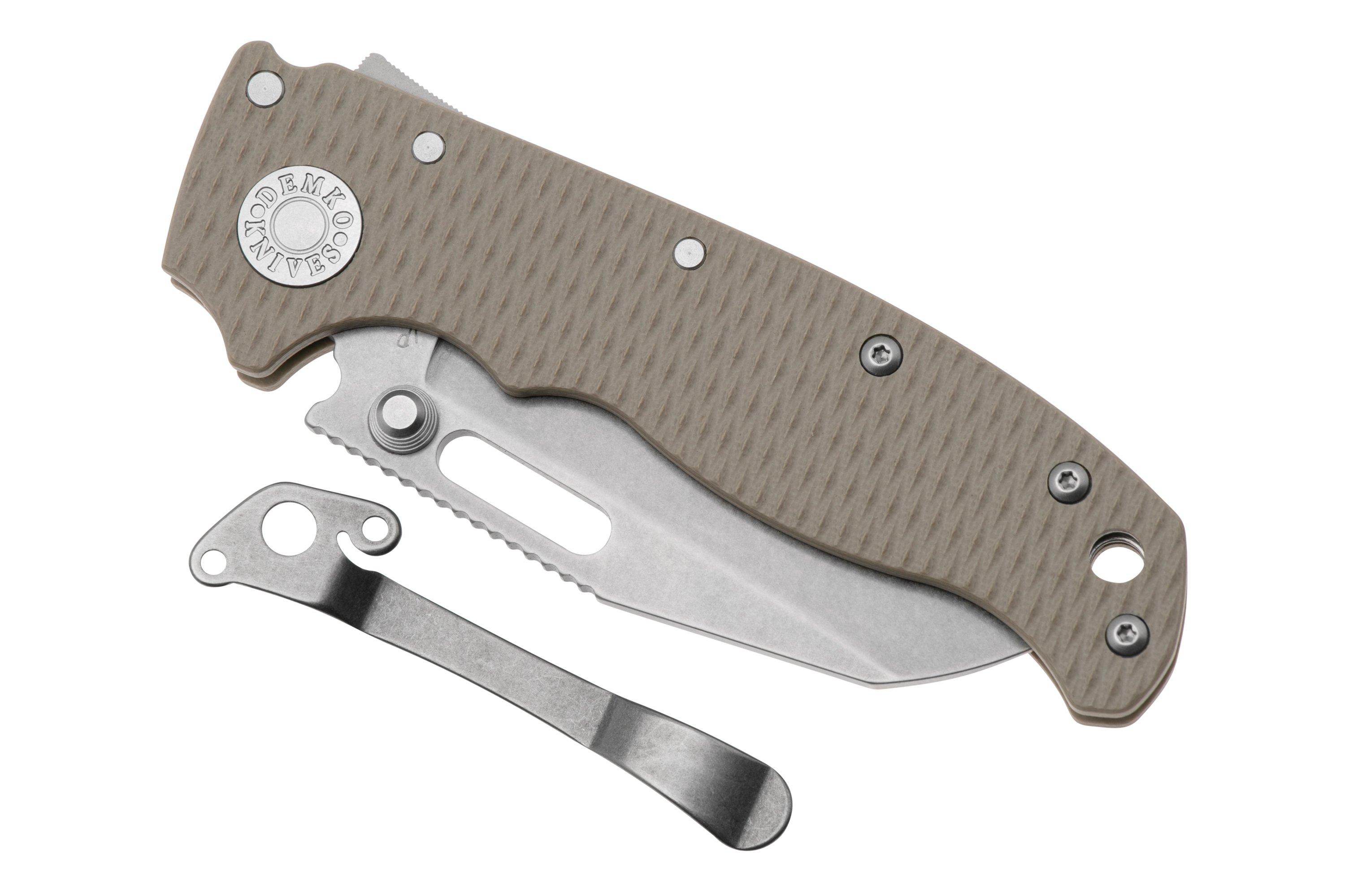 Demko Knives AD20.5 Shark-Lock CPM 3V Shark Foot AD205-3V-SFCT Coyote ...