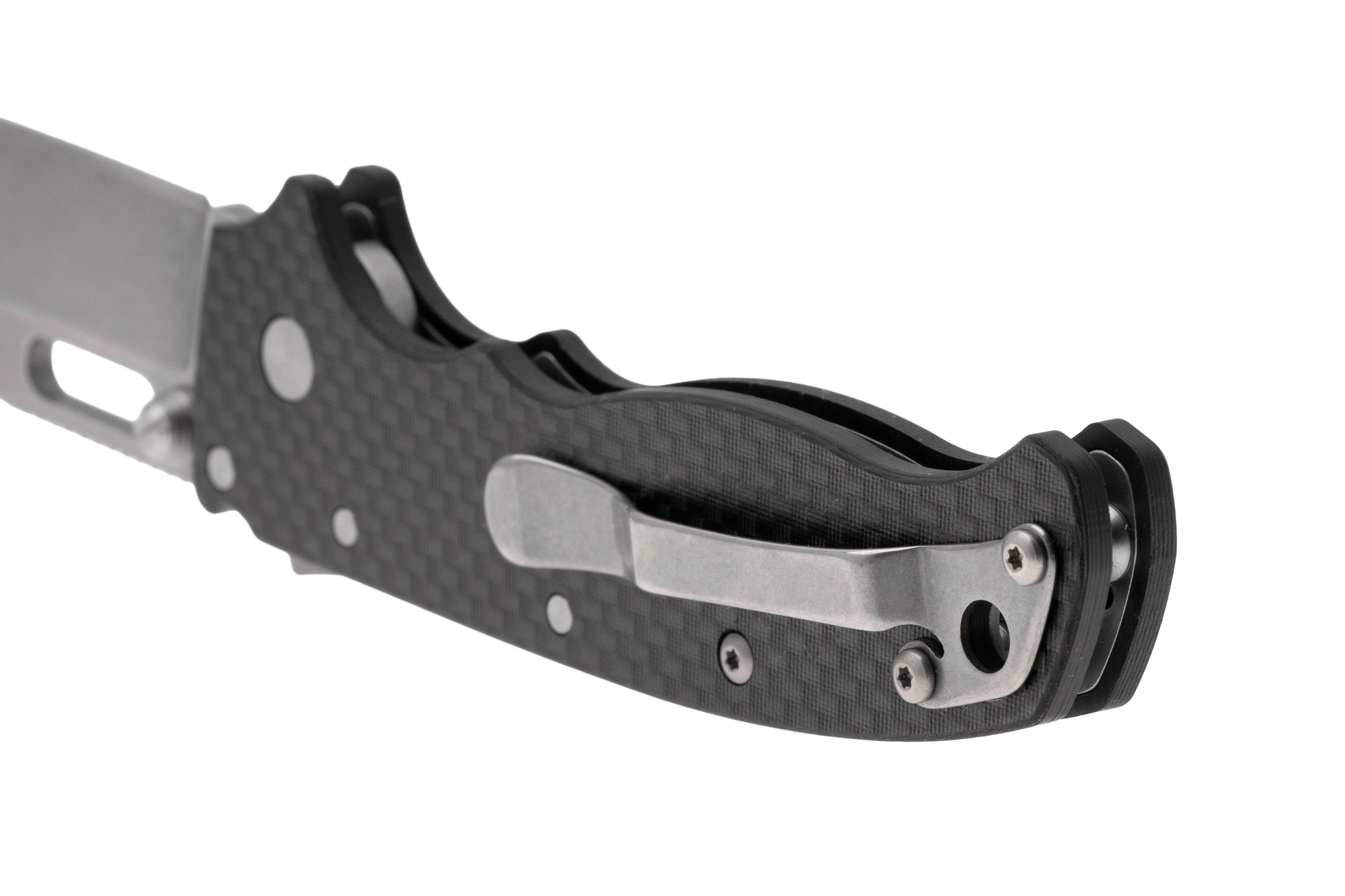 Demko AD20.5 Shark-Lock, Stonewashed D2 Clip Point, 205-D2-CFCP, Carbon Fiber zakmes | Voordelig ...