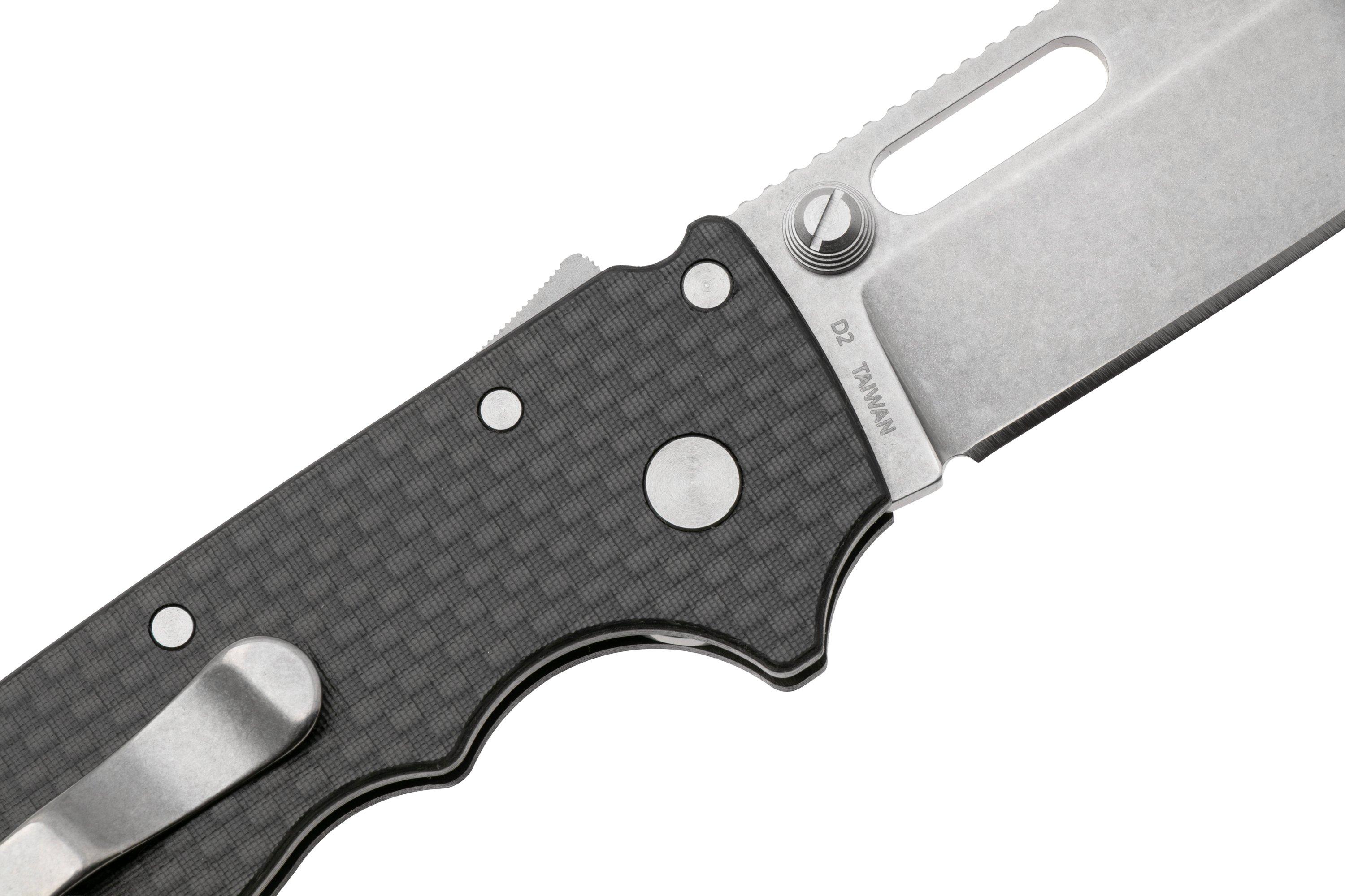 Demko AD20.5 Shark-Lock, Stonewashed D2 Clip Point, 205-D2-CFCP, Carbon ...