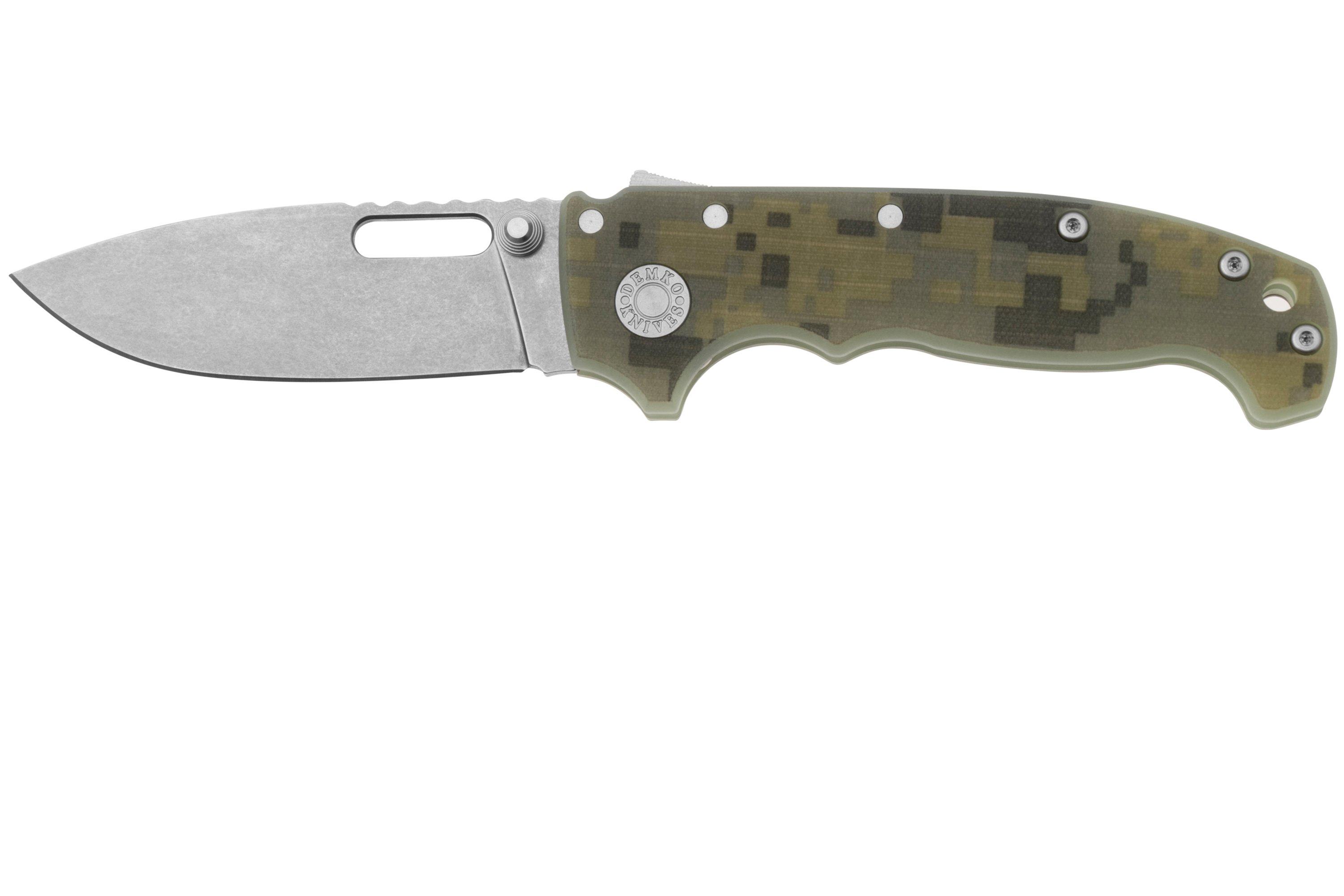 Demko Knives AD20I 3 Slim Shark Lock CPM MagnaCut Drop Point Digi-Camo ...