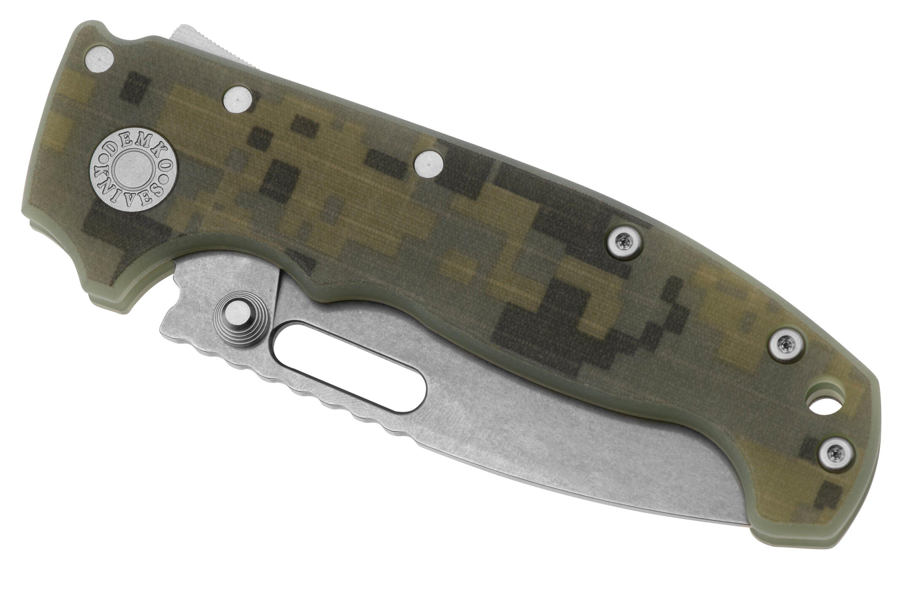 Demko Knives AD20I 3 Slim Shark Lock CPM MagnaCut Drop Point Digi-Camo ...