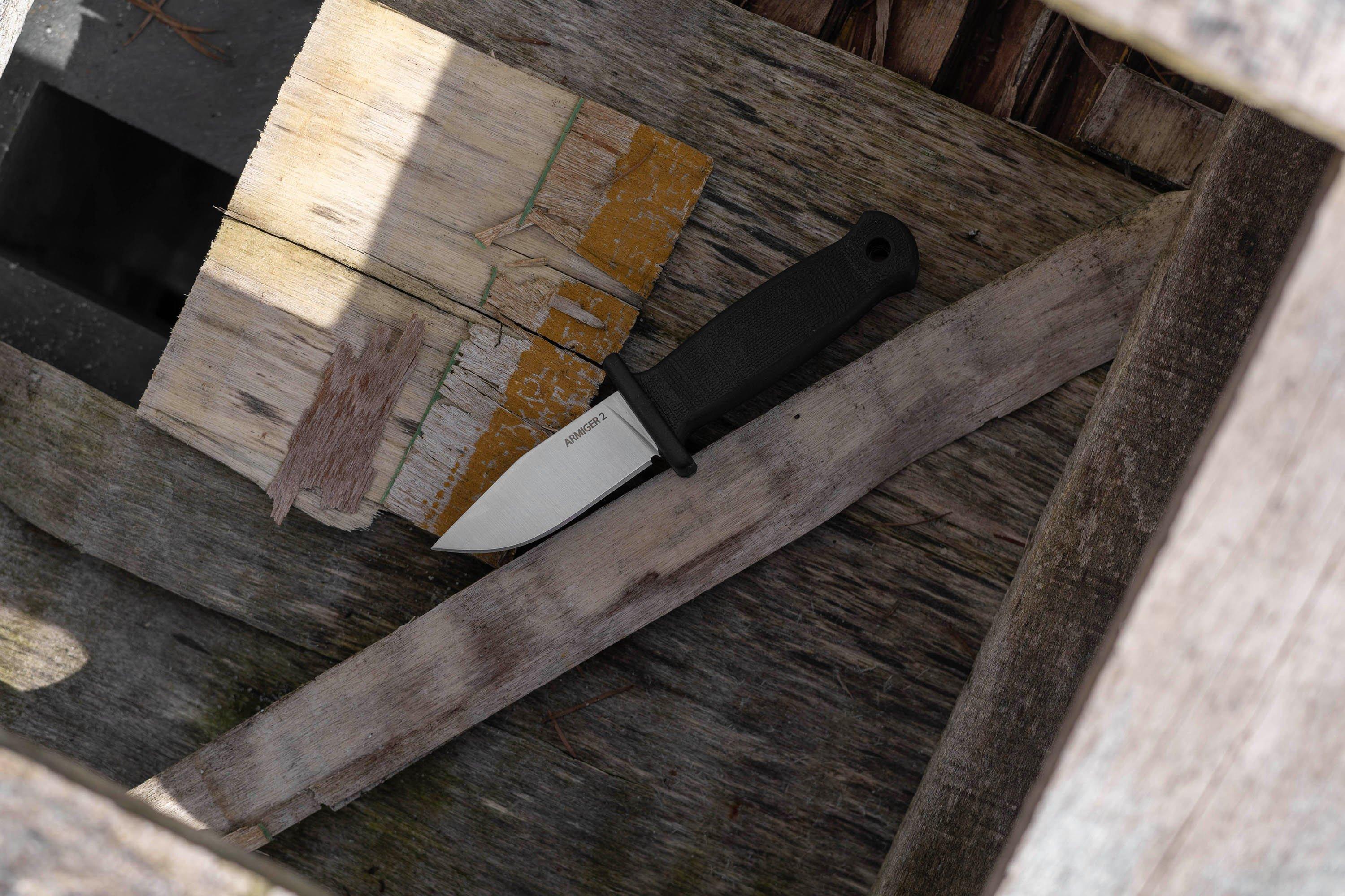 Demko Knives Armiger 2 Clip Point ARM2-4034SS-CP Black TPR, neck knife ...