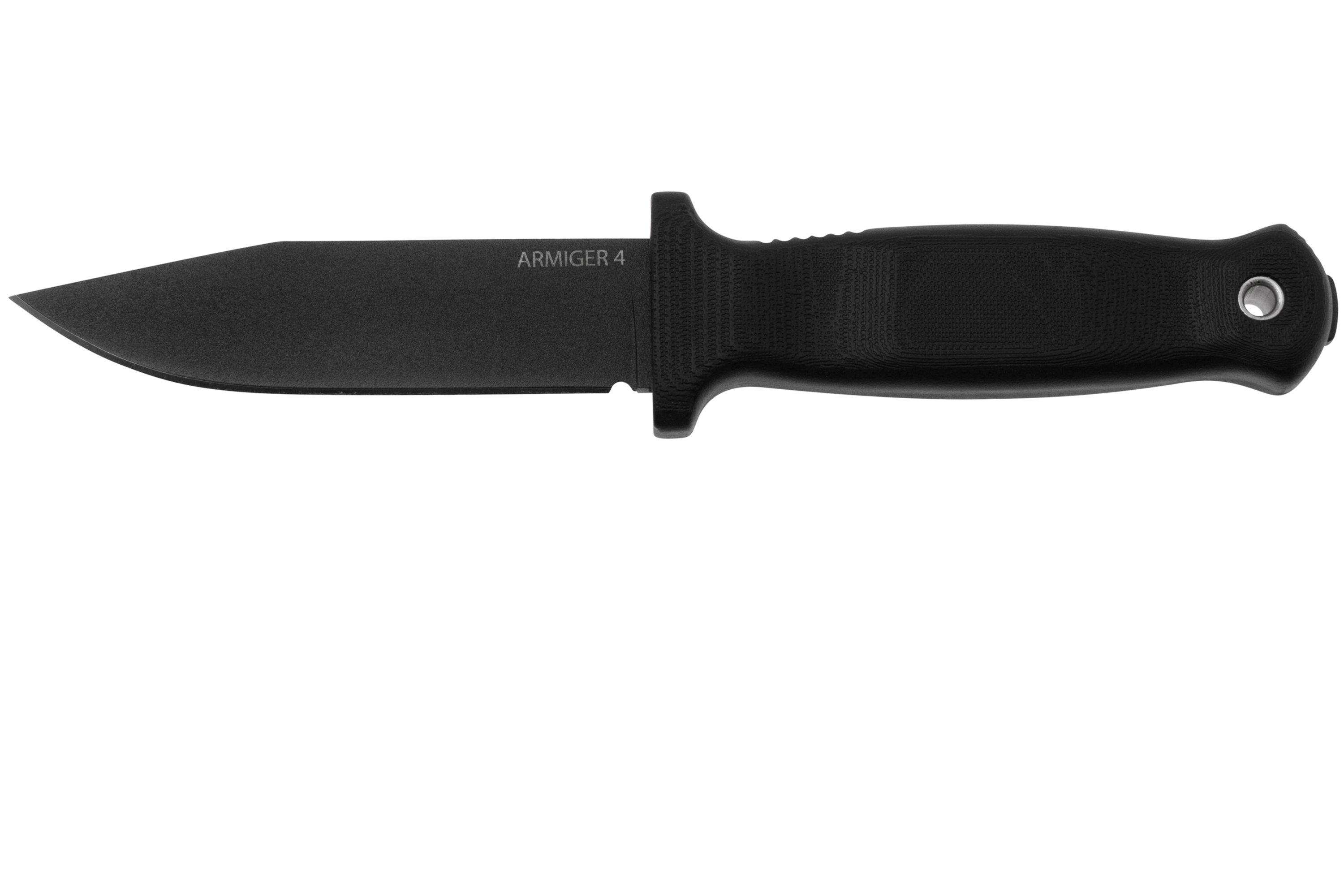 Demko Knives Armiger 4 Clip Point ARM4-80CrV2-BLK-CP Black TPR, outdoor ...