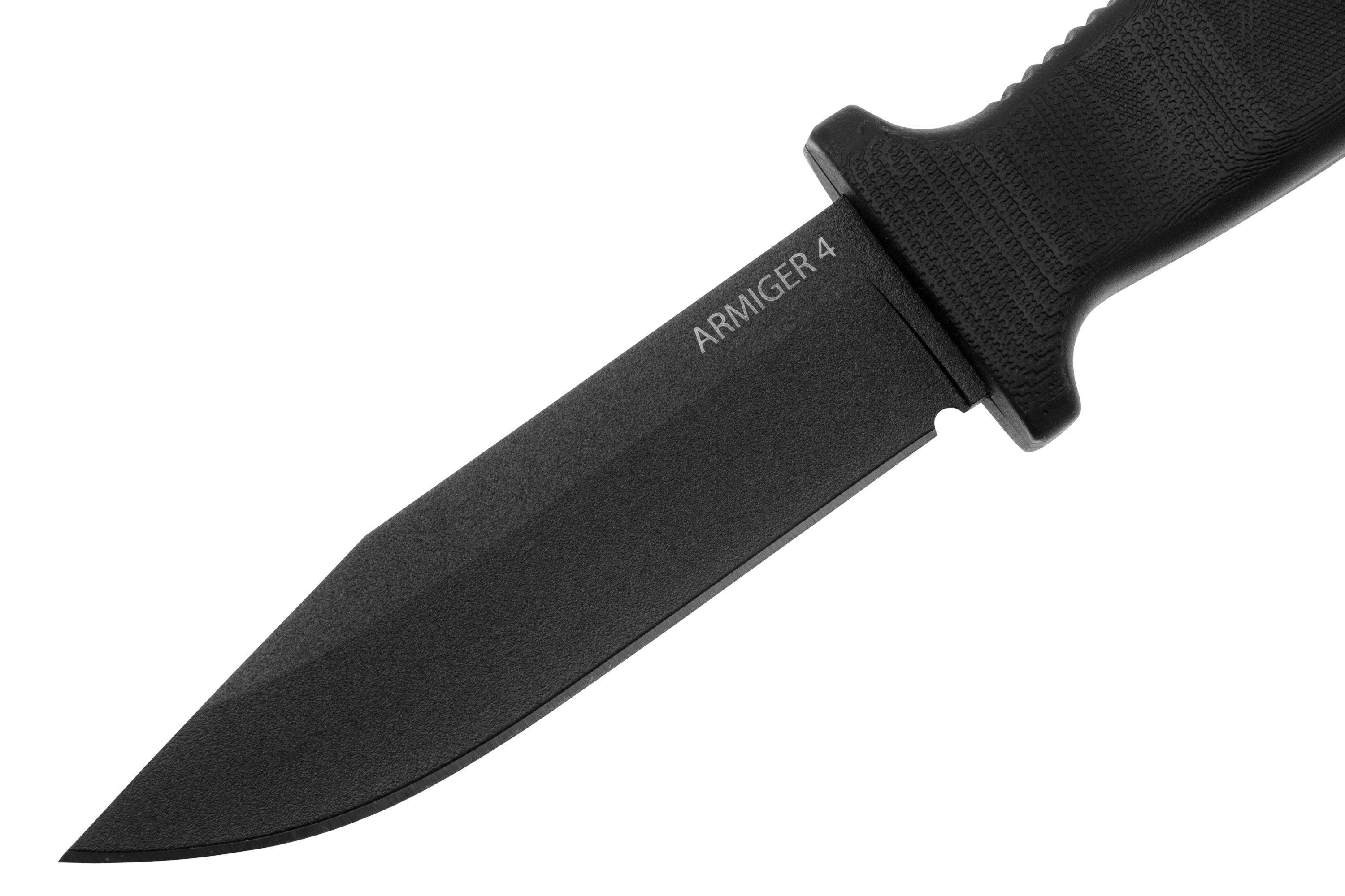 Demko Knives Armiger 4 Clip Point ARM4-80CrV2-BLK-CP Black TPR, outdoor ...