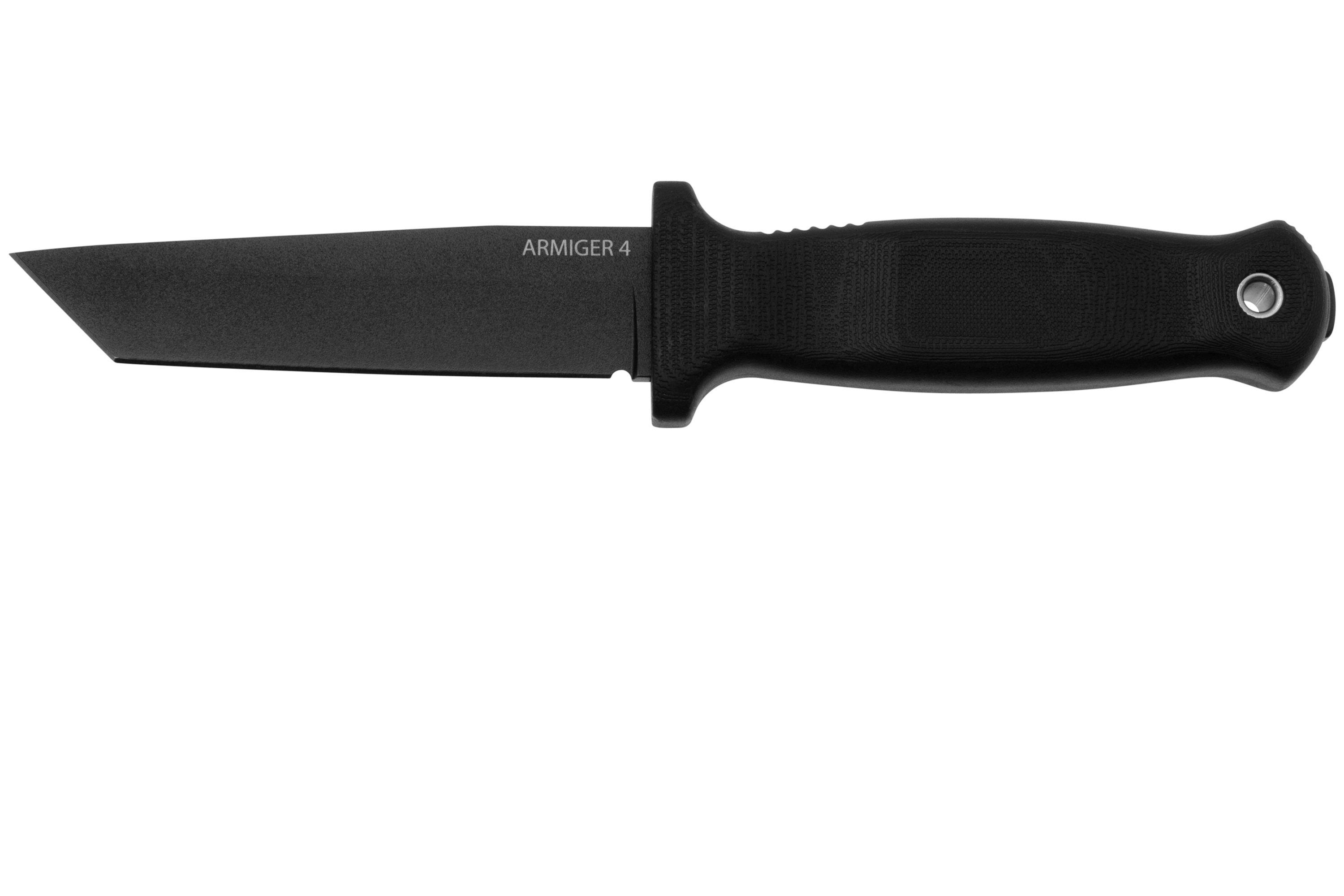 Demko Knives Armiger 4 Tanto Point ARM4-80CrV2-BLK-TP Black TPR ...