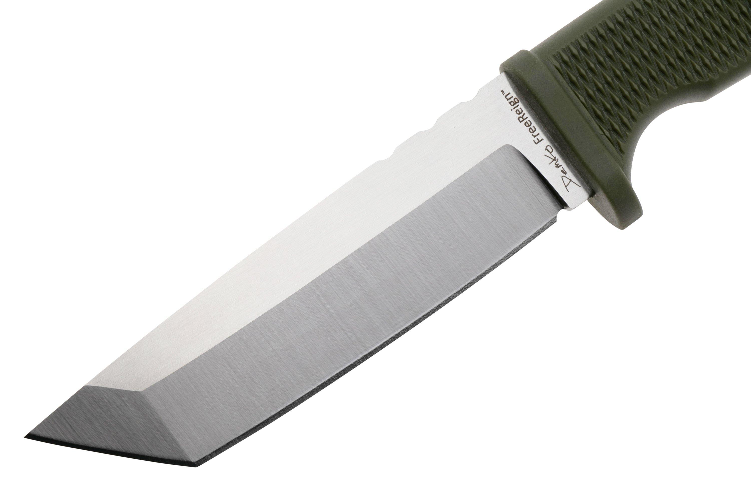 Demko Knives FreeReign AUS10A Tanto FR-10A-TOD OD-Green Rubber, outdoor ...