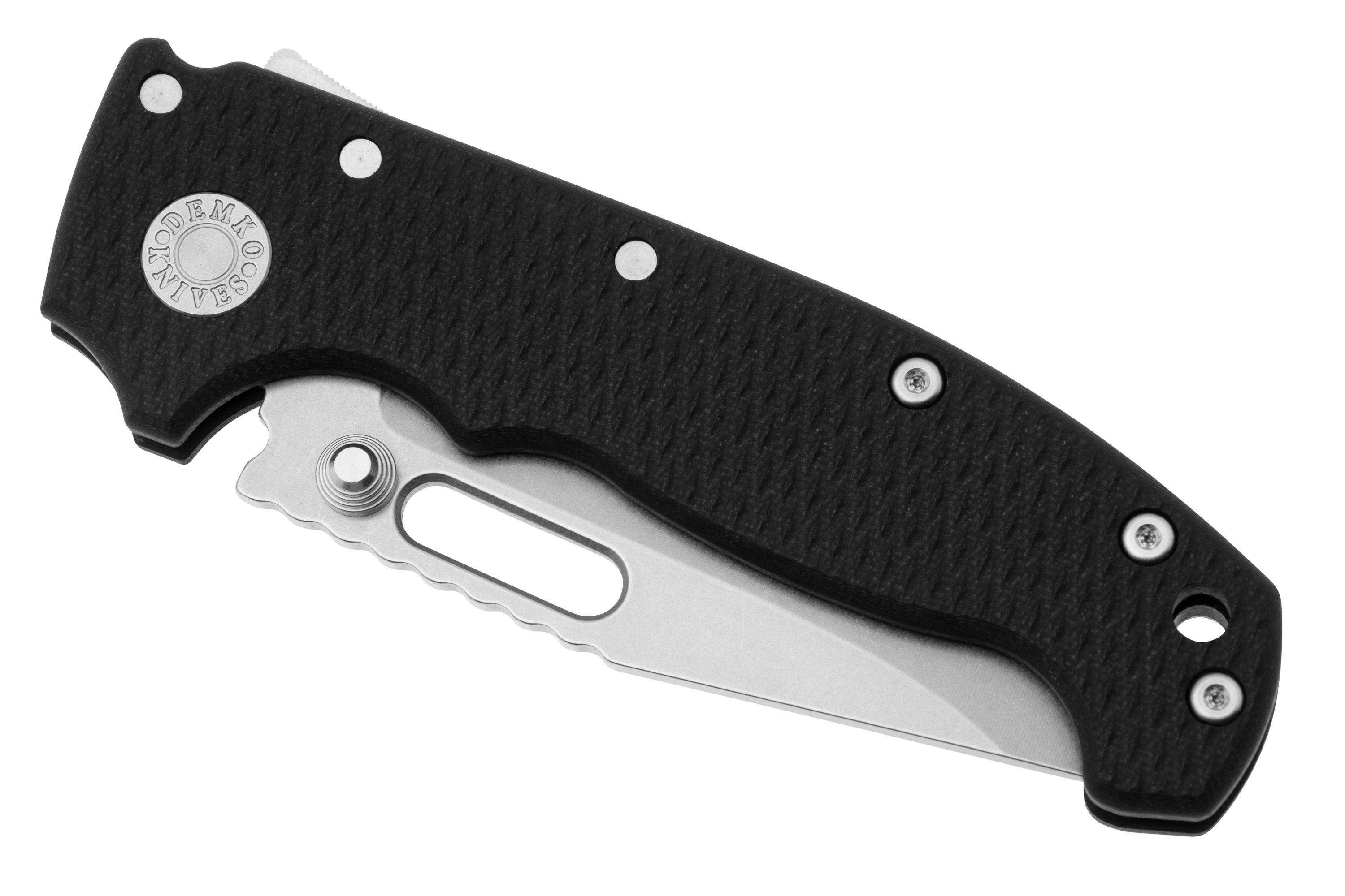 Demko Knives MG AD20S Shark-Lock, CPM 20CV Clip Point MGAD20S-BLK Black G10, zakmes | Voordelig ...