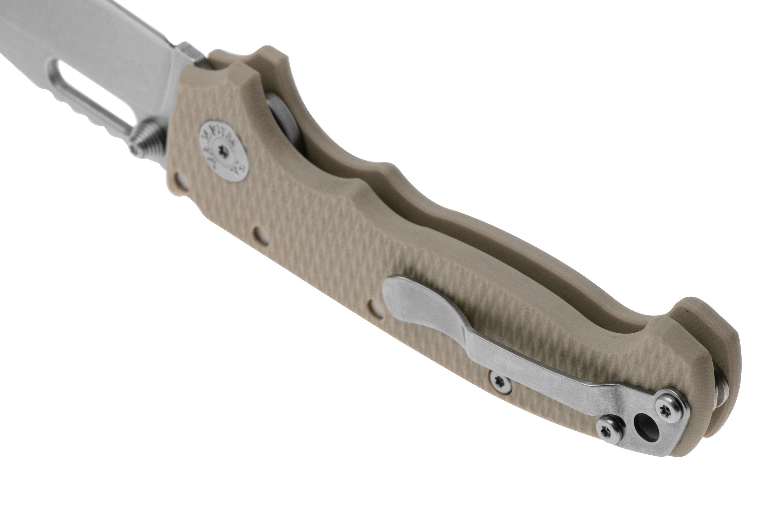 Demko Knives MG AD20S Shark-Lock, CPM 20CV Clip Point MGAD20S-TAN Tan ...