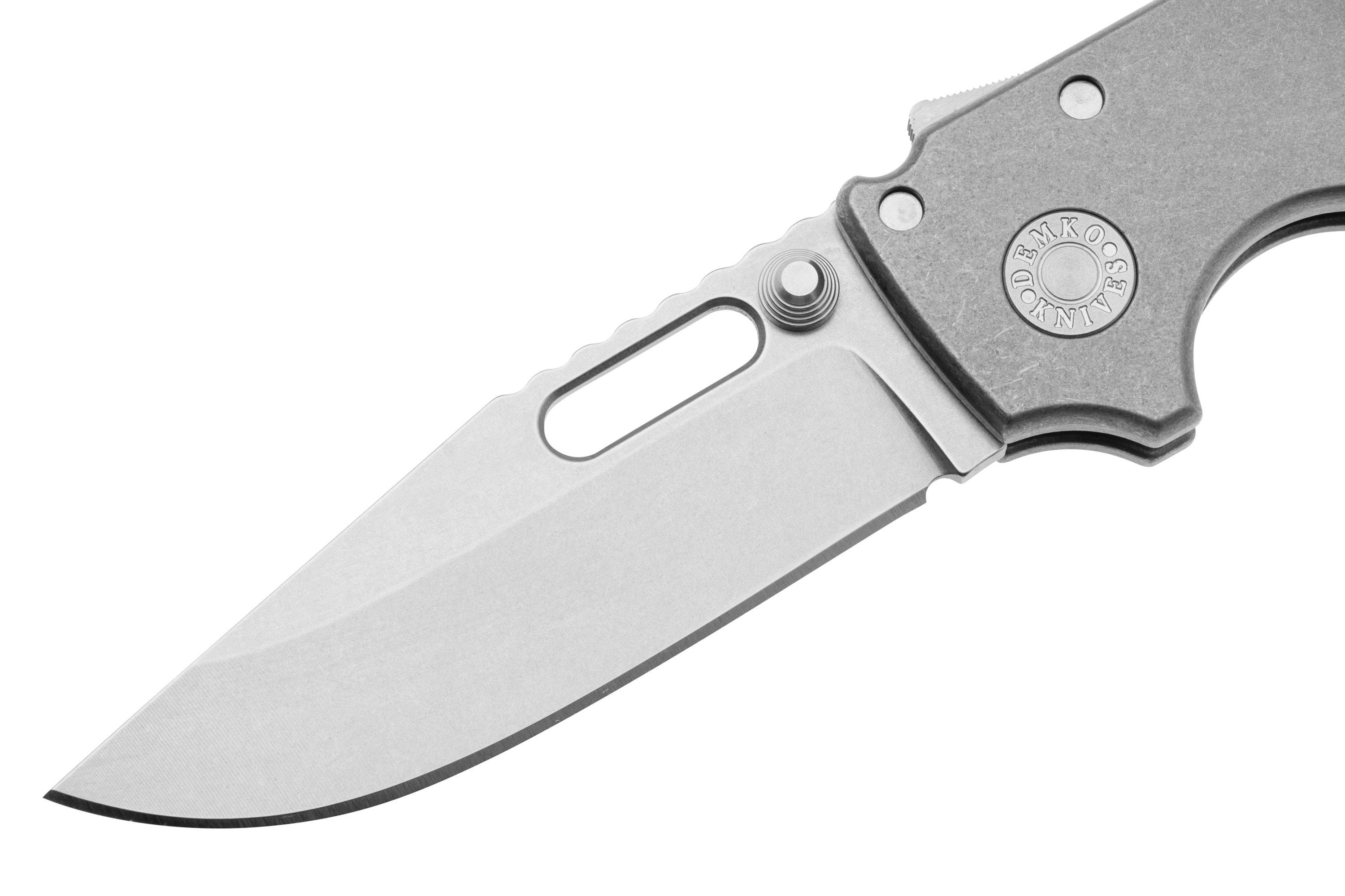 Demko Knives MG AD20S Shark-Lock, CPM 20CV Clip Point MGAD20S-TI-PLAIN ...