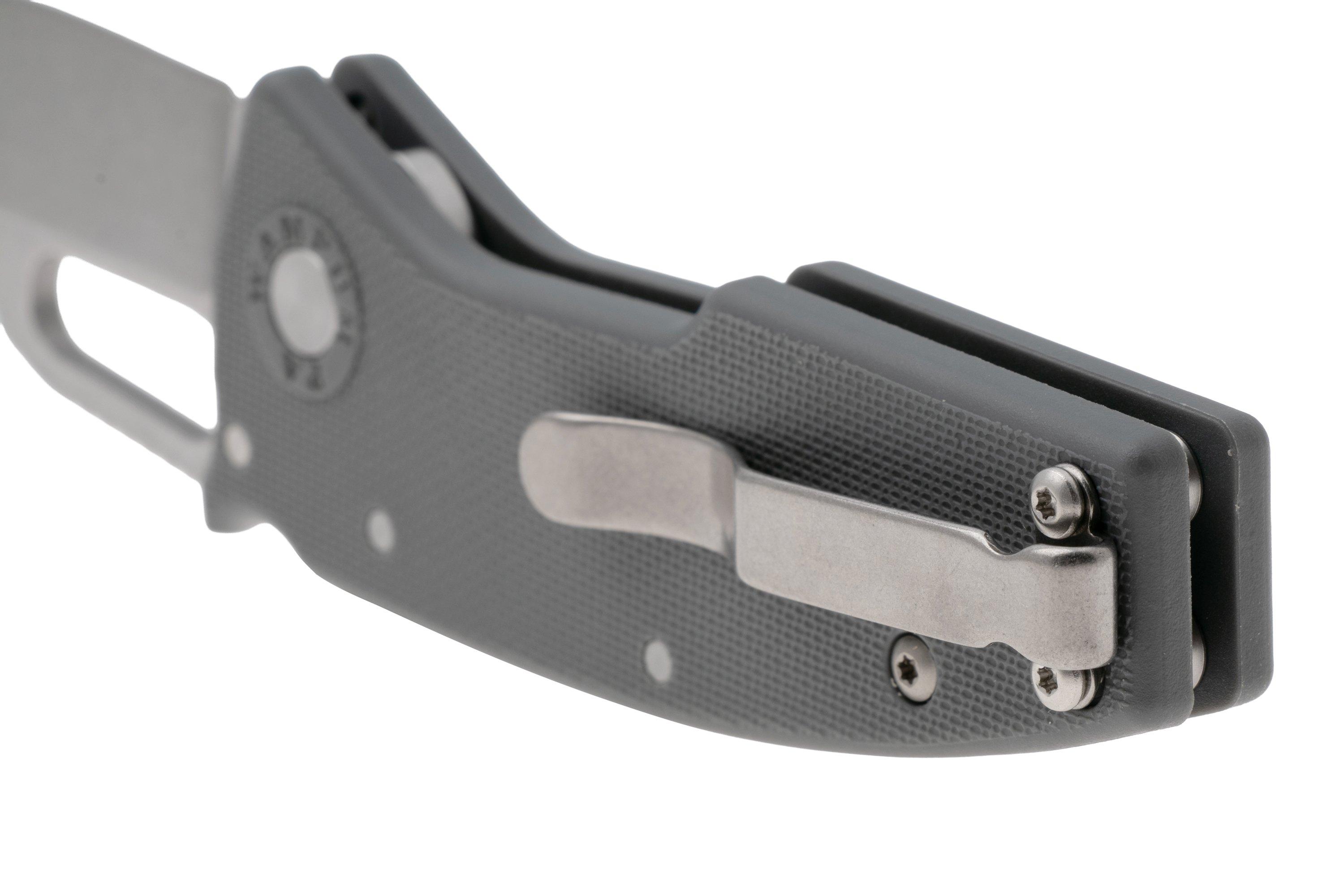 Demko Nano-Shark, NANO-10A-GREY GRN-CP, Stonewashed AUS-10A Clip Point ...
