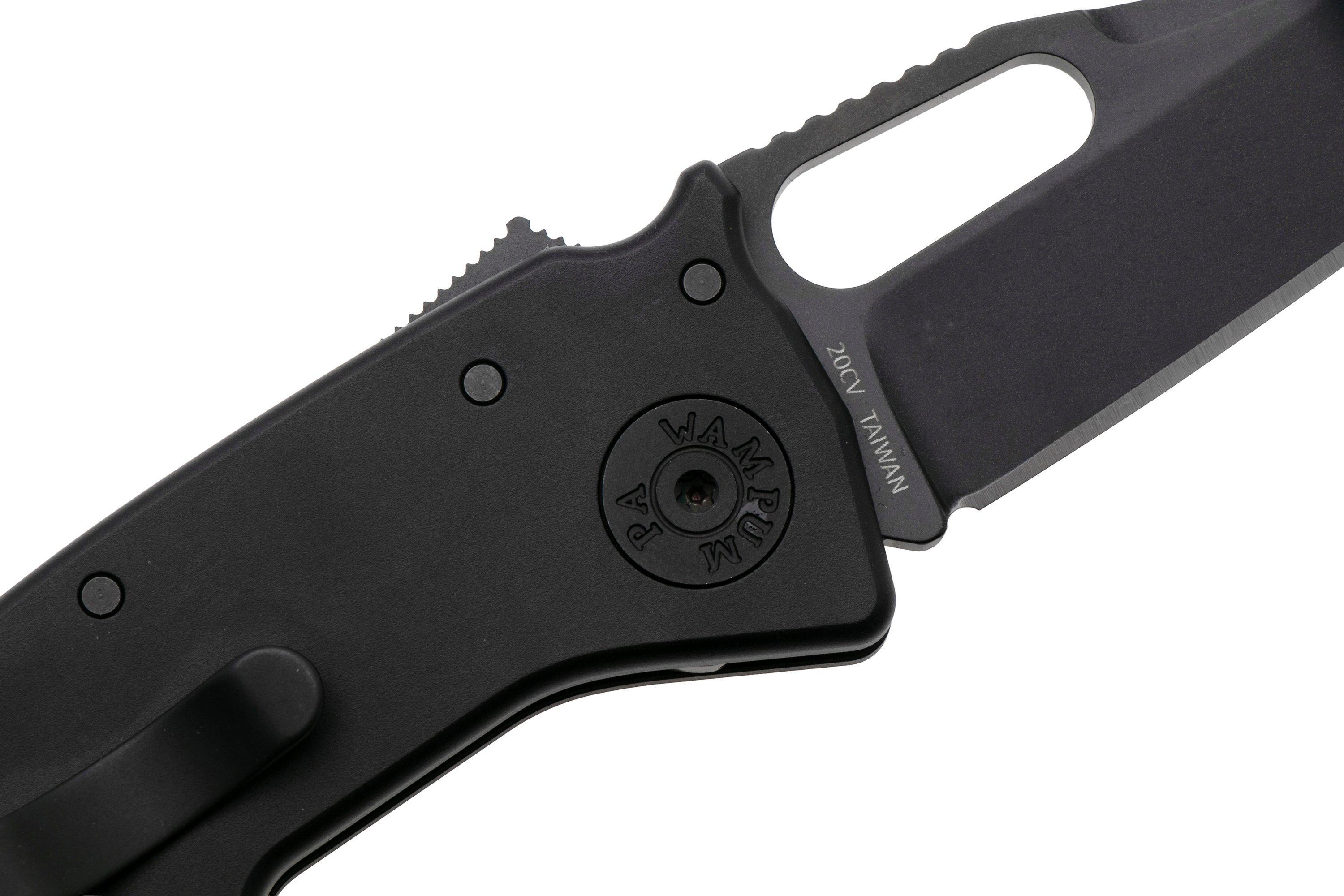 Demko Nano-Shark, NANO-20CV-BLACK ALUM-SF, Stealth DLC CPM 20CV Shark Foot, Black Aluminum ...