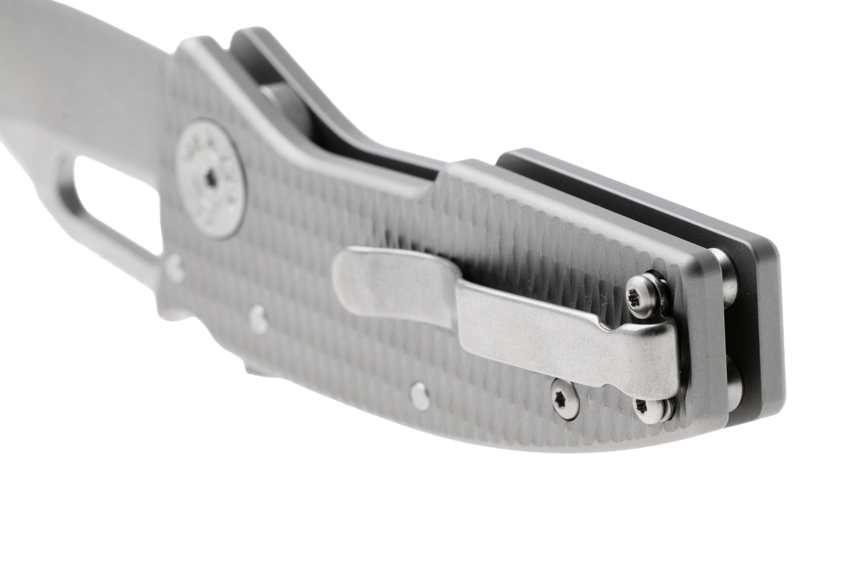 Demko Nano-Shark, NANO-20CV-MIL-TI-CP Stonewashed CPM 20CV Clip Point ...