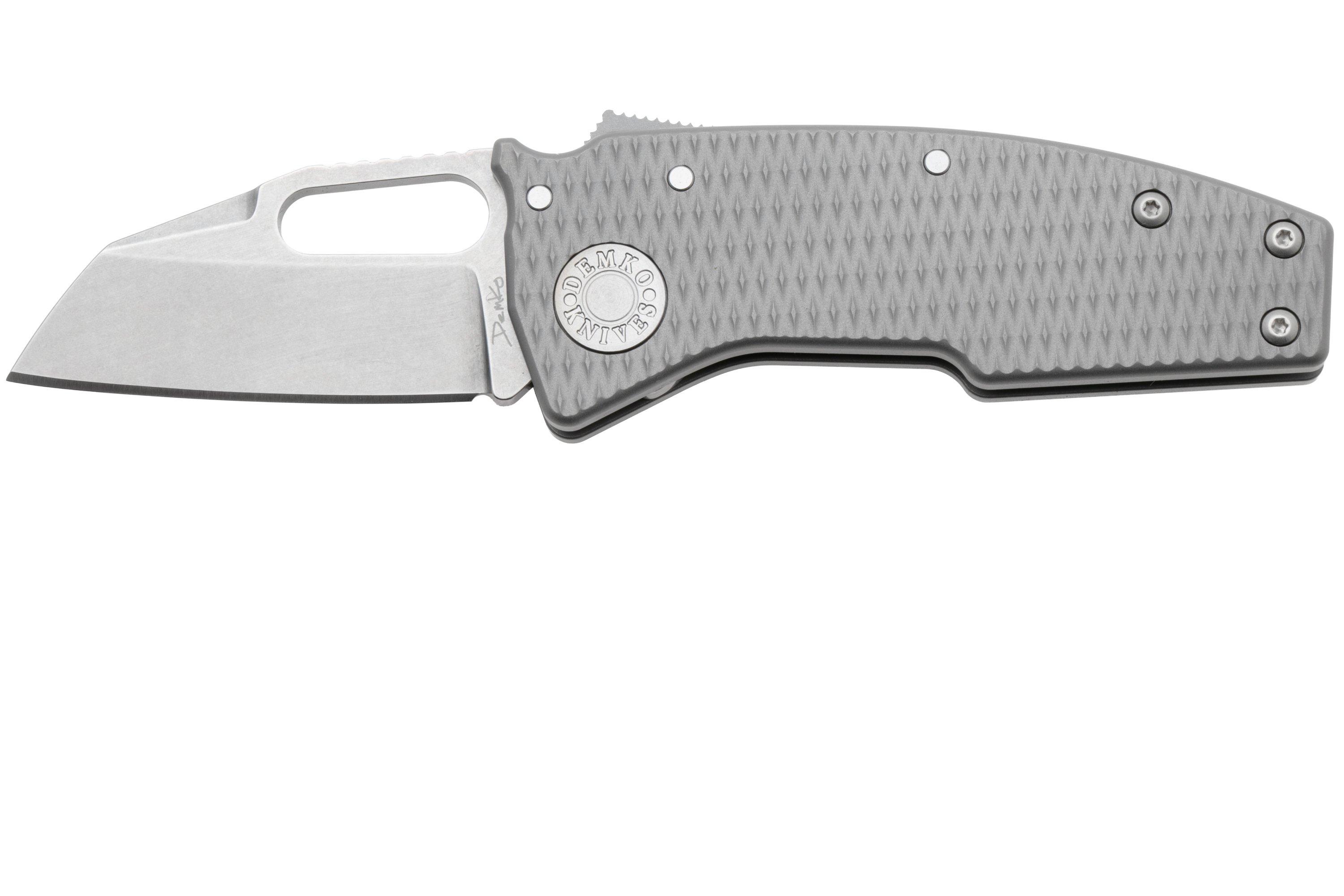 Demko Nano-Shark, NANO-20CV-MILLED TI-SF, Stonewashed CPM 20CV Shark ...