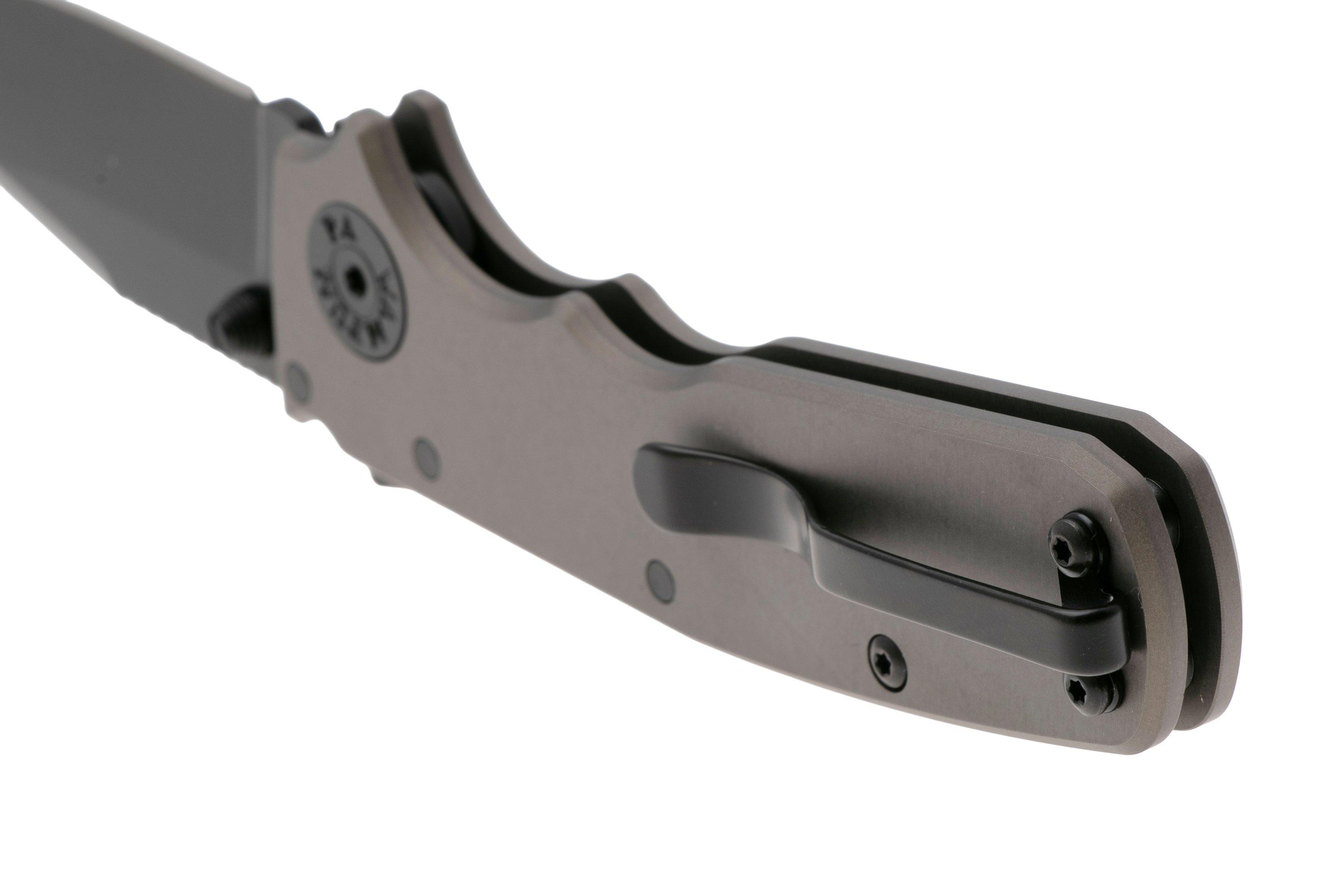 Demko Knives Shark-Cub Shark-Lock Clip Point SC-20CV-ALUM-AG-CP Artillery Grey Anodized ...