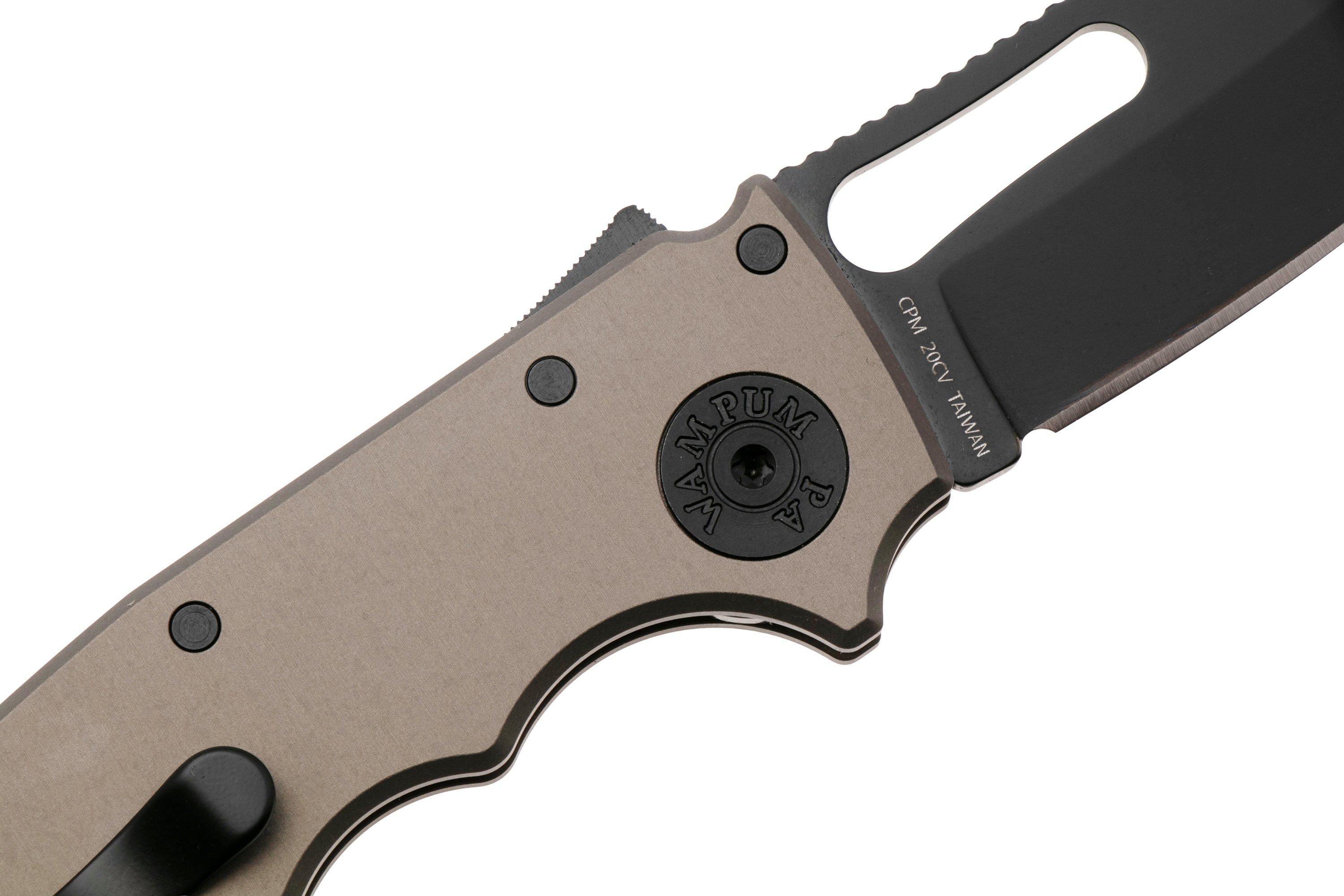 Demko Knives Shark-Cub Shark-Lock Slicer Shark SC-20CV-BLKG10-SS Artillery Grey Anodized ...