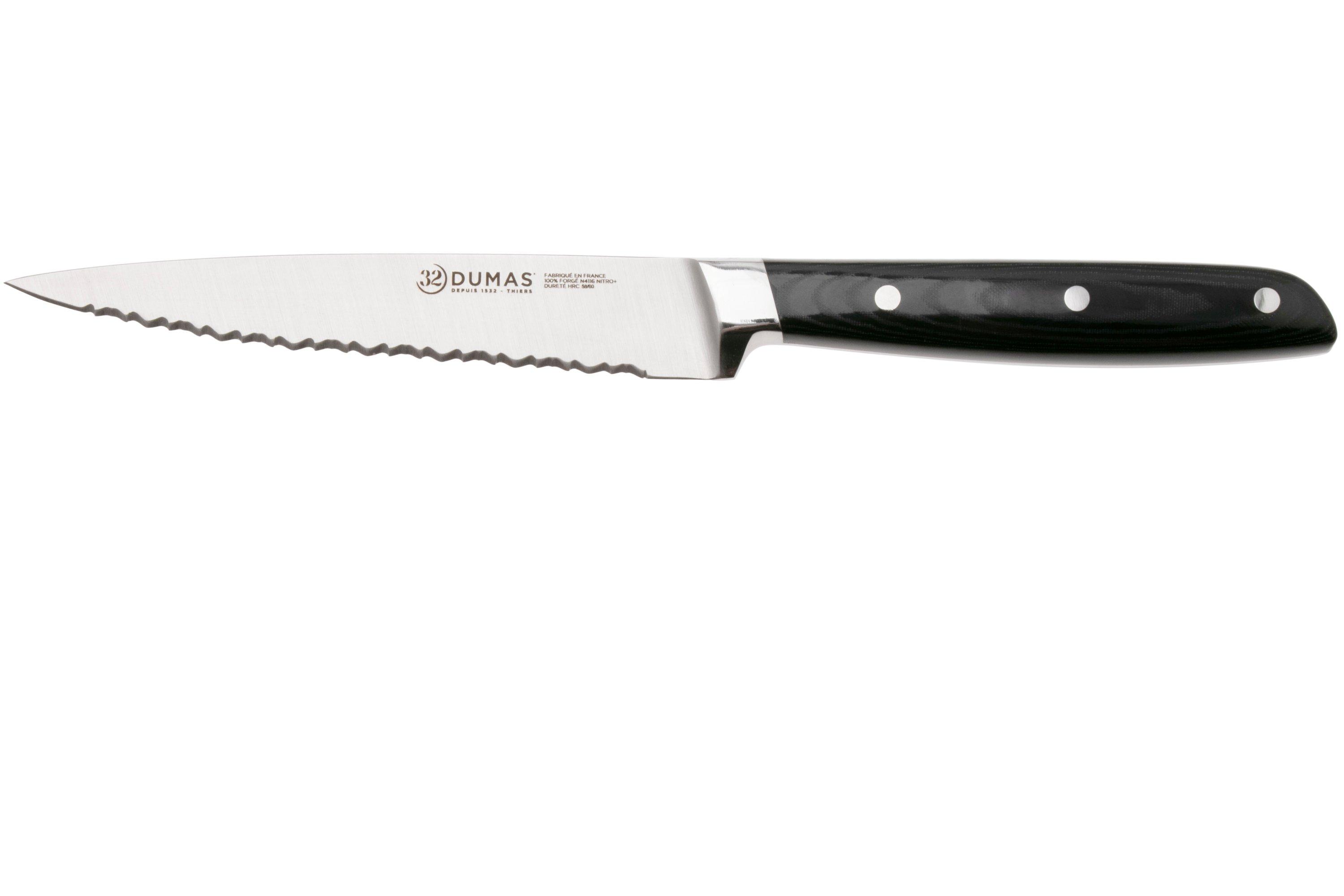 32 Dumas Signature 937389 Micarta, serrated utility knife, 12 cm ...