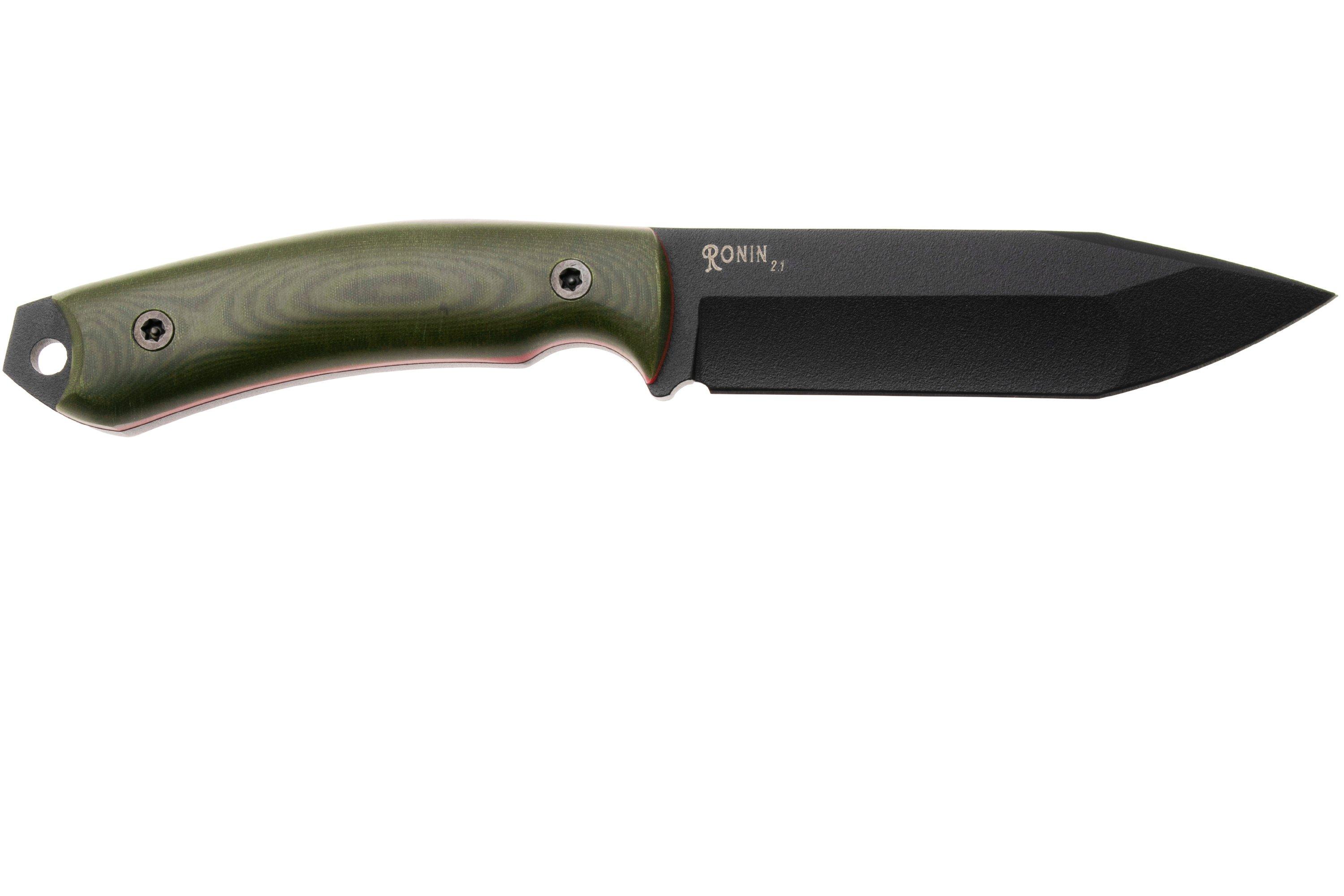 Doble O Knives Ronin 2.1 Forest Warrior R02101, Black Cerakote Sleipner ...