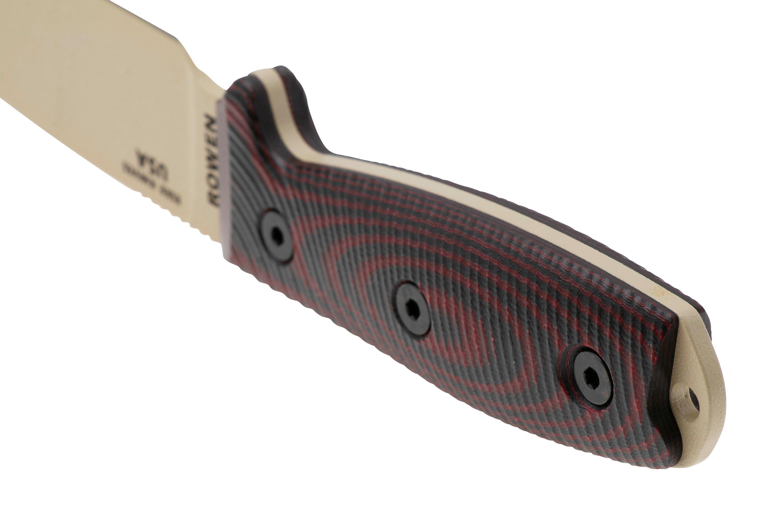 ESEE Model 3 Desert Tan Blade 3D Blood-Black G10 survival knife 3PMDT ...