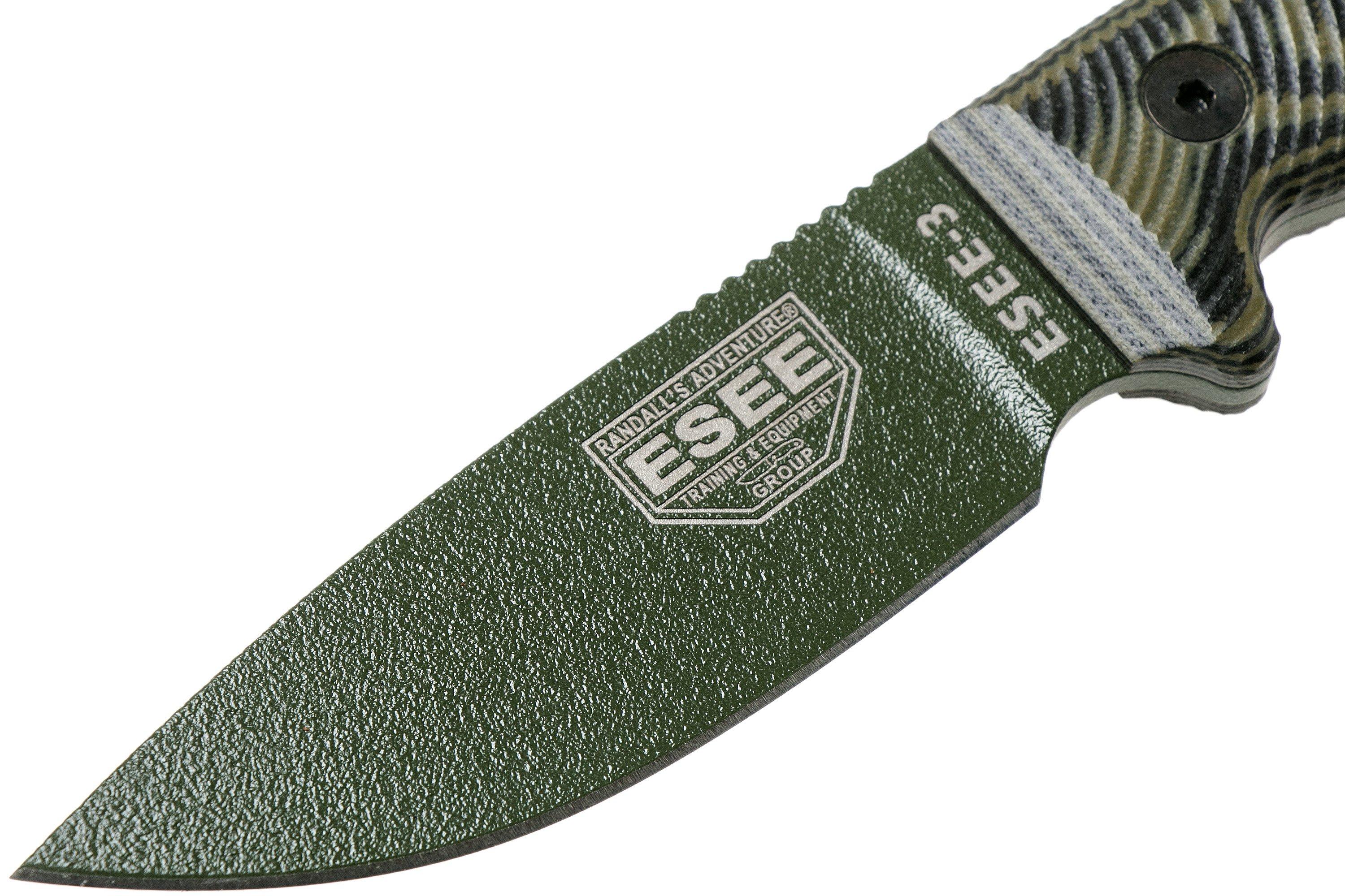ESEE Model 3 OD Green Blade 3D OD Green-Black G10 survivalmes 3PMOD-003 ...