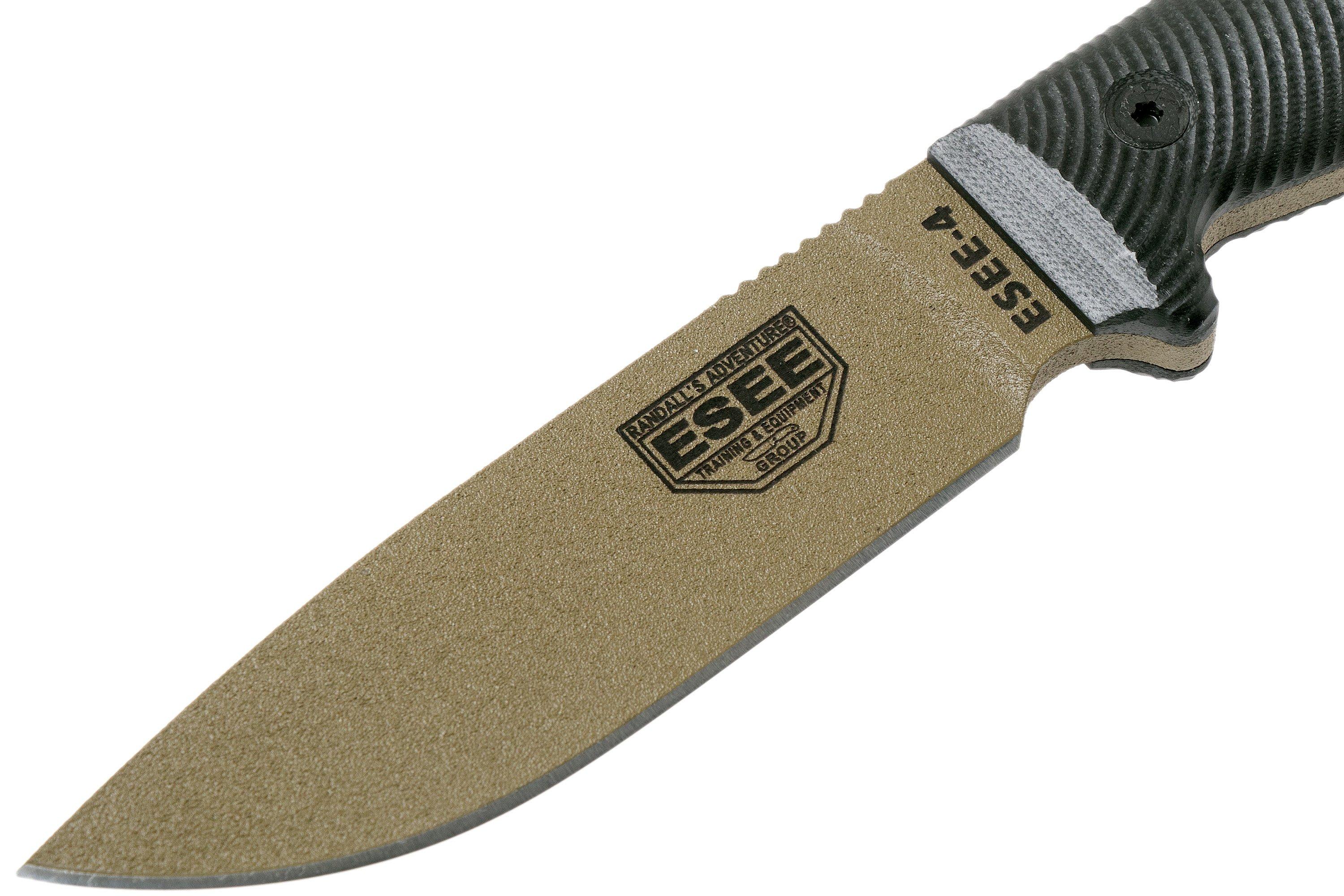 ESEE Model 4 Dark Earth Blade 3D Black G10 survivalmes 4PDE-001 zwarte ...
