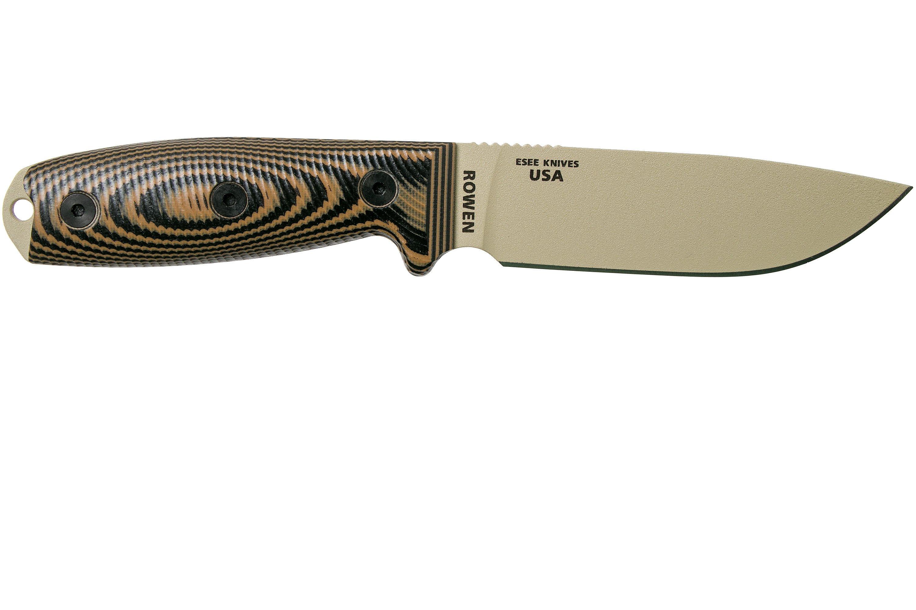 ESEE Model 4 Desert Tan Blade 3D Coyote-Black G10 coltello da ...