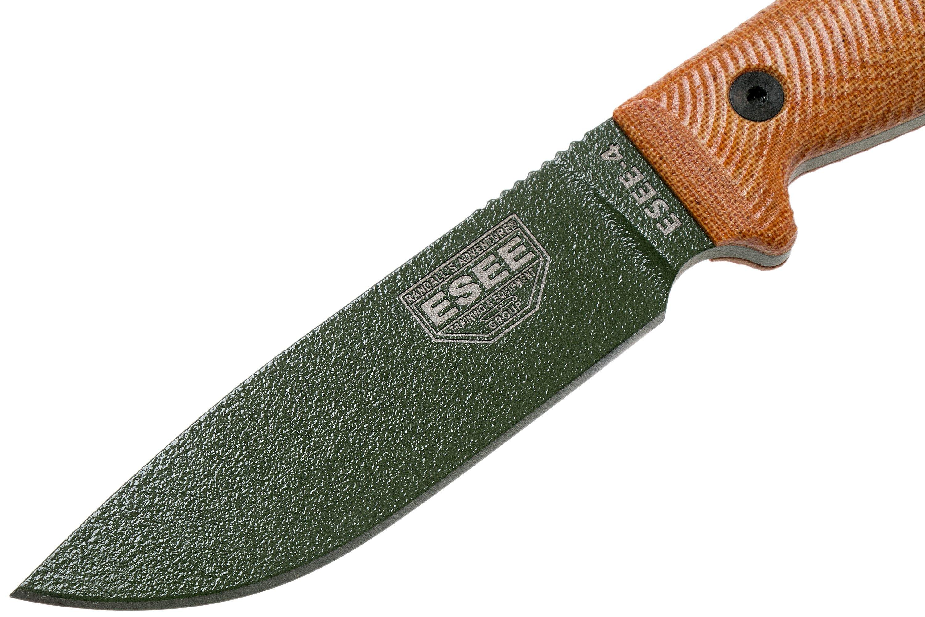 ESEE Model 4 OD Green Blade 3D Natural Canvas Micarta coltello da ...