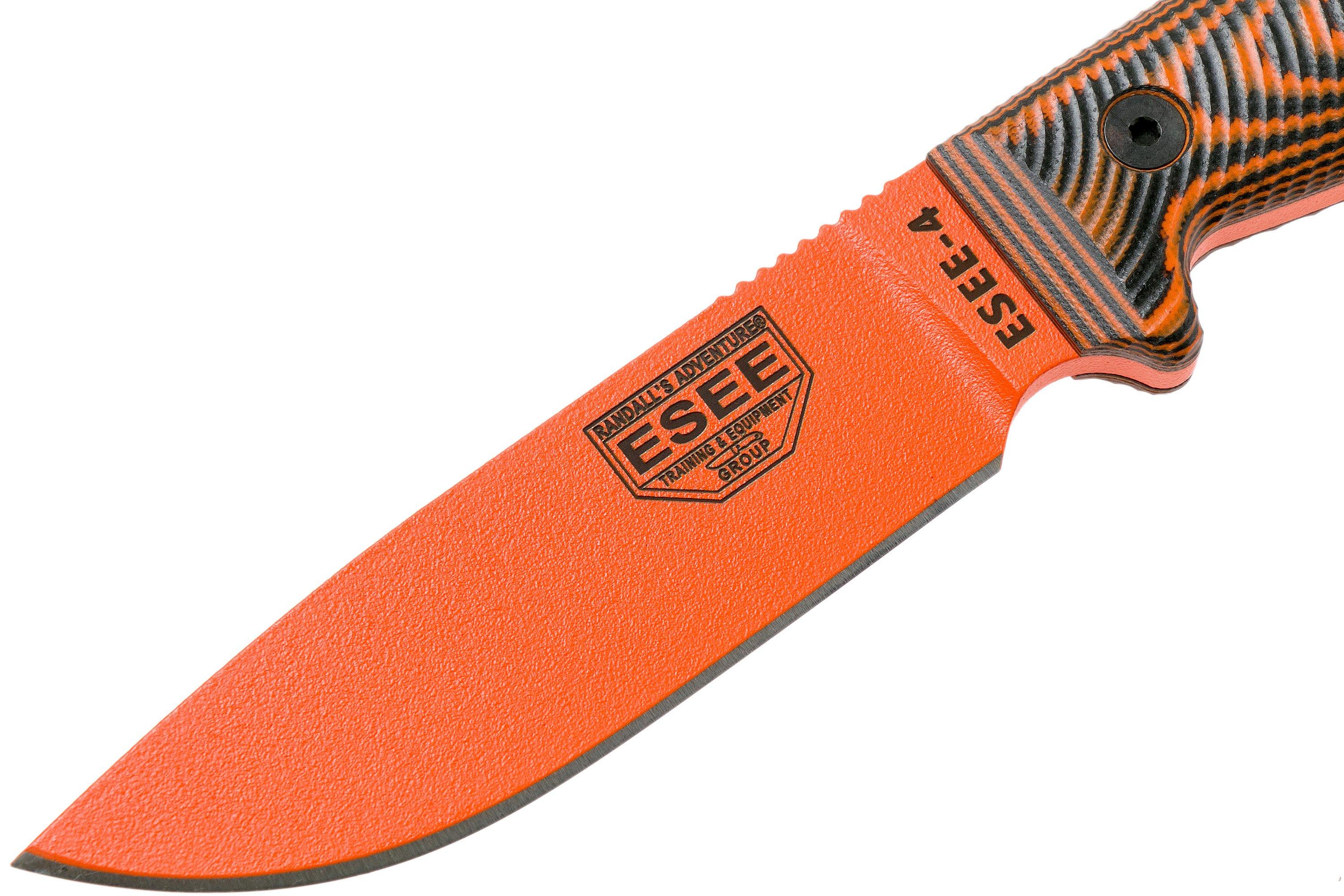 ESEE Model 4 Orange Blade 3D Orange-Black G10 survival knife 4POR-006 ...