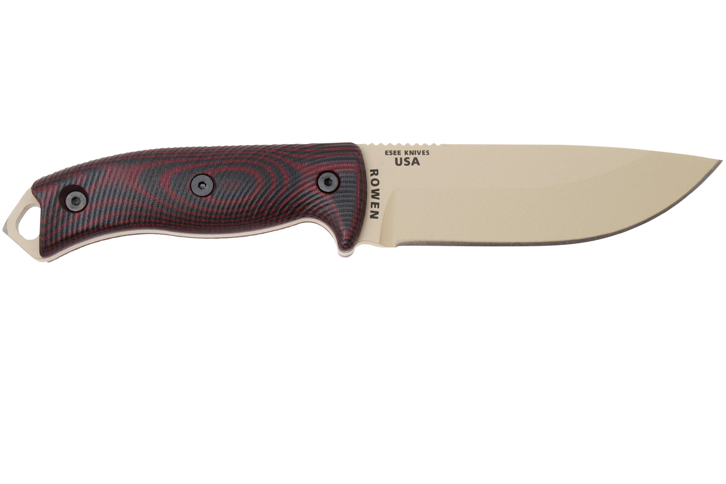 ESEE Model 5 Desert Tan Blade 3D Blood-Black G10 survival knife 5PDT ...