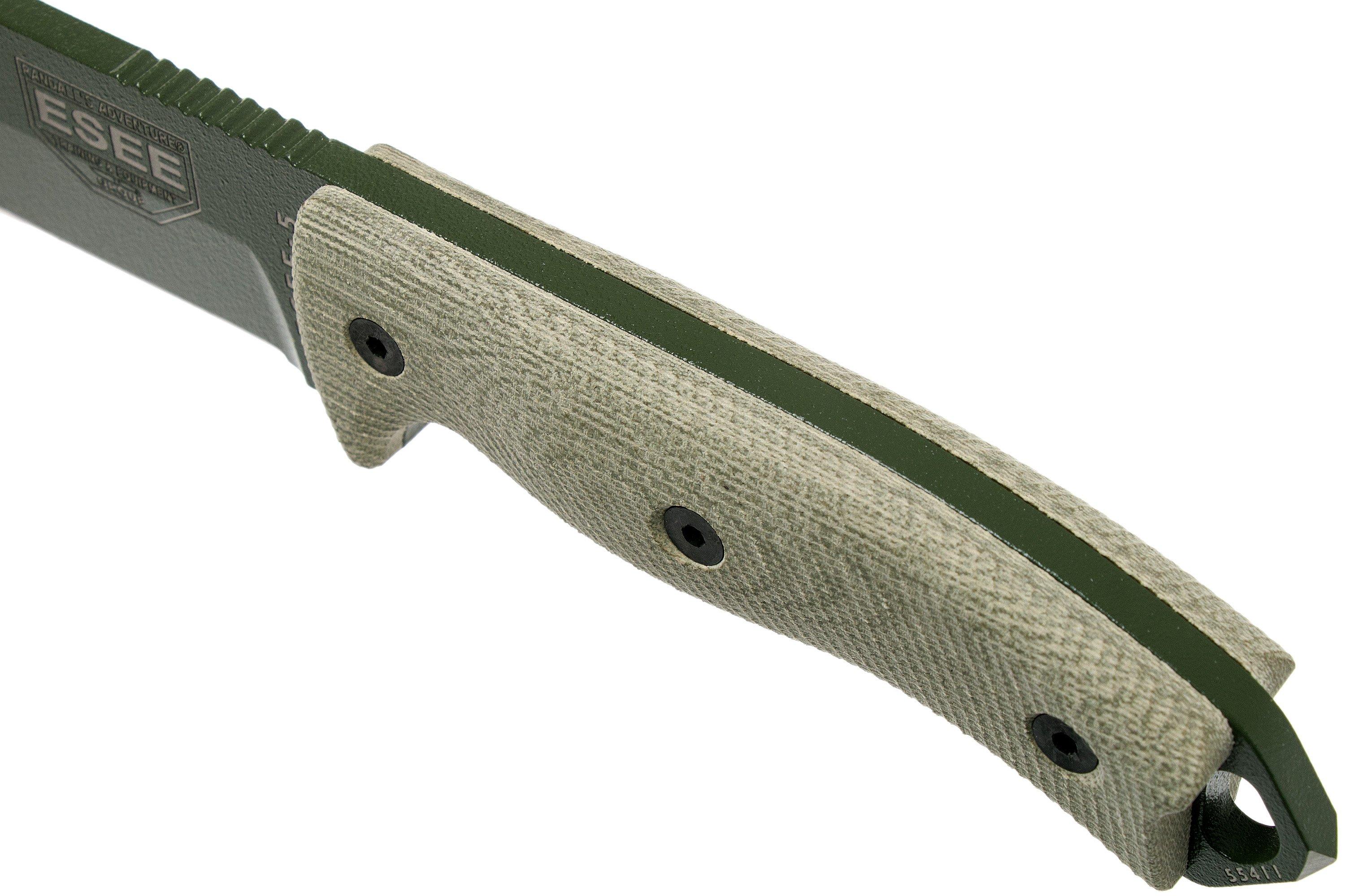 ESEE Model 5 OD Green Blade 3D Green Canvas Micarta Survivalmesser 5POD ...