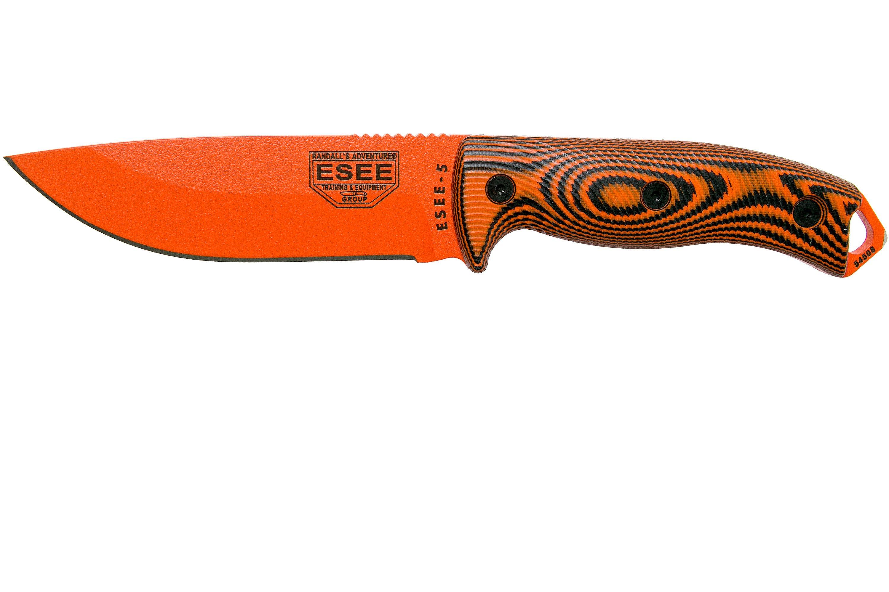 ESEE Model 5 Orangefarbene 3D Klinge, Orangefarbenes Schwarzes G10 ...