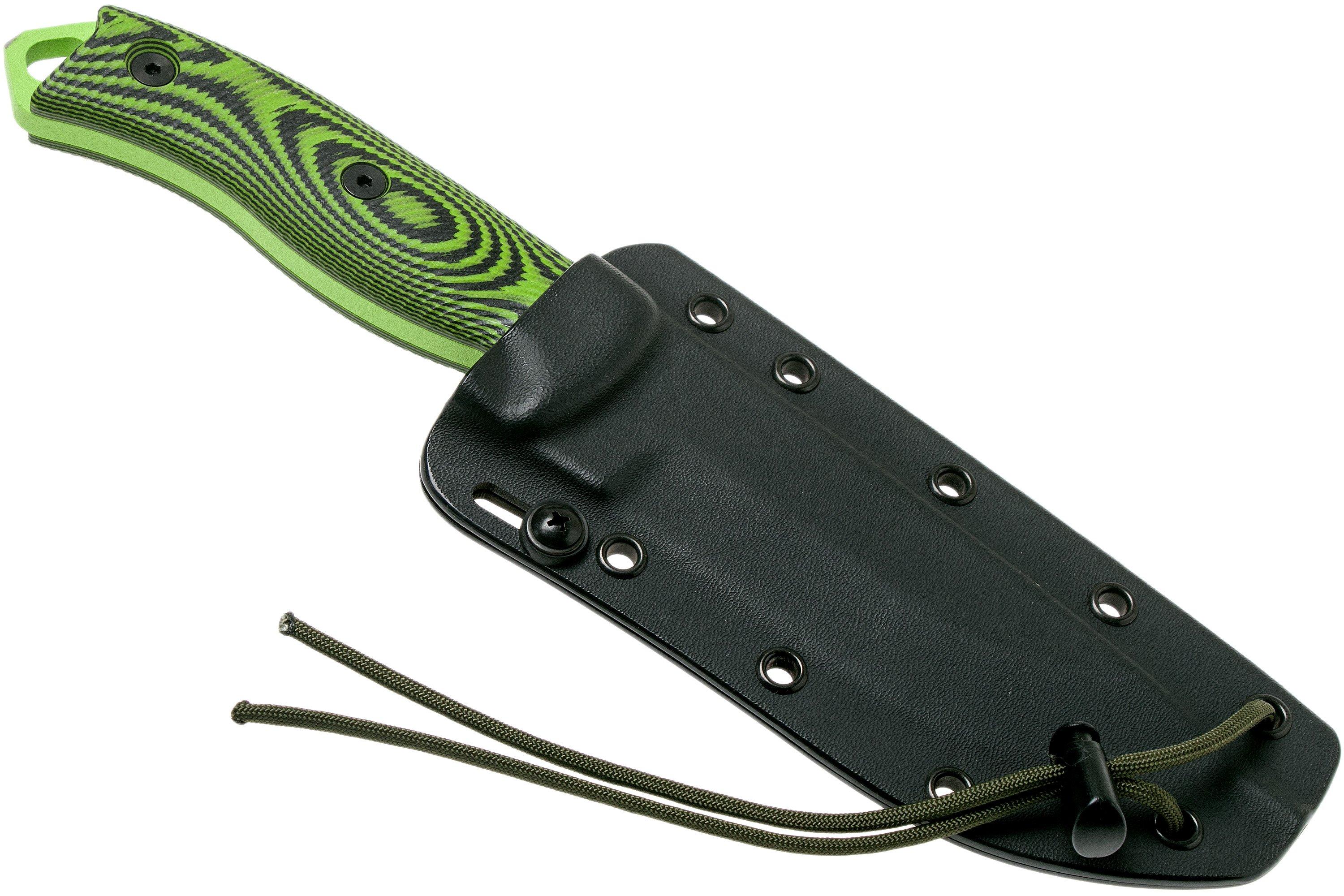 ESEE Model 5 Venom Green Blade 3D Neon Green-Black G10 survival knife ...