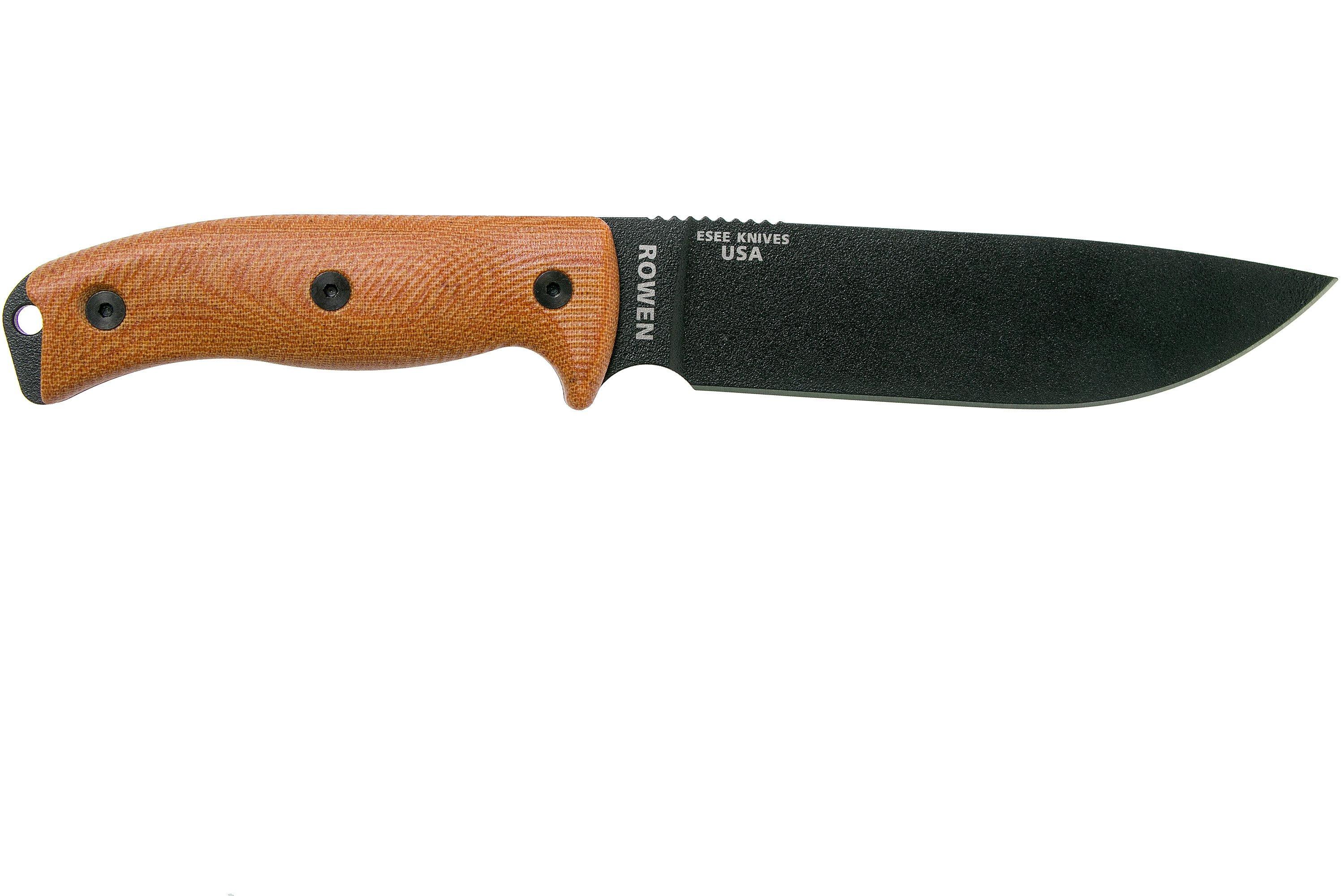 ESEE Model 6 Black Blade 3D Natural Canvas Micarta Survivalmesser 6PB ...