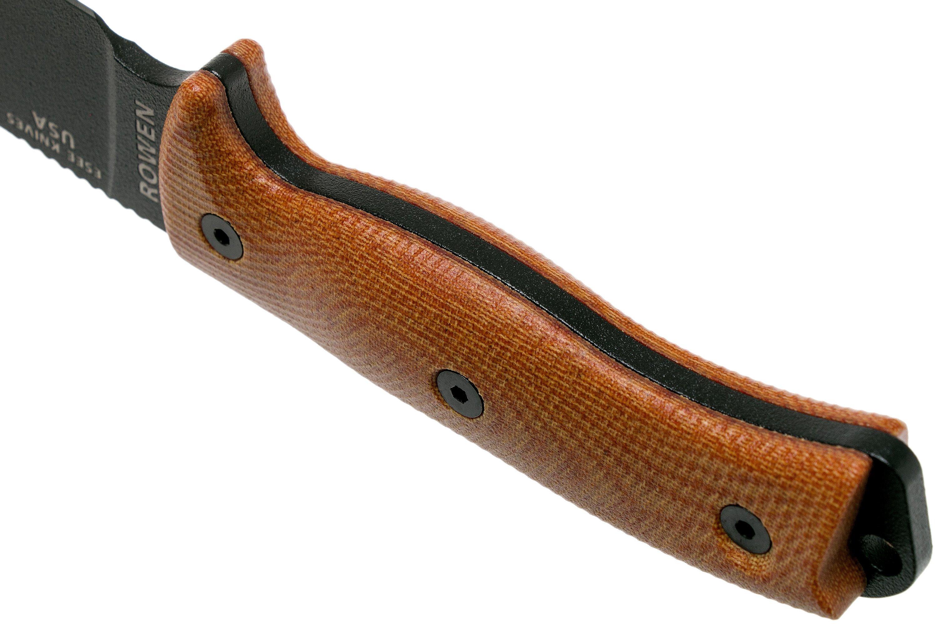 ESEE Model 6 Black Blade 3D Natural Canvas Micarta survivalmes 6PB-011 ...